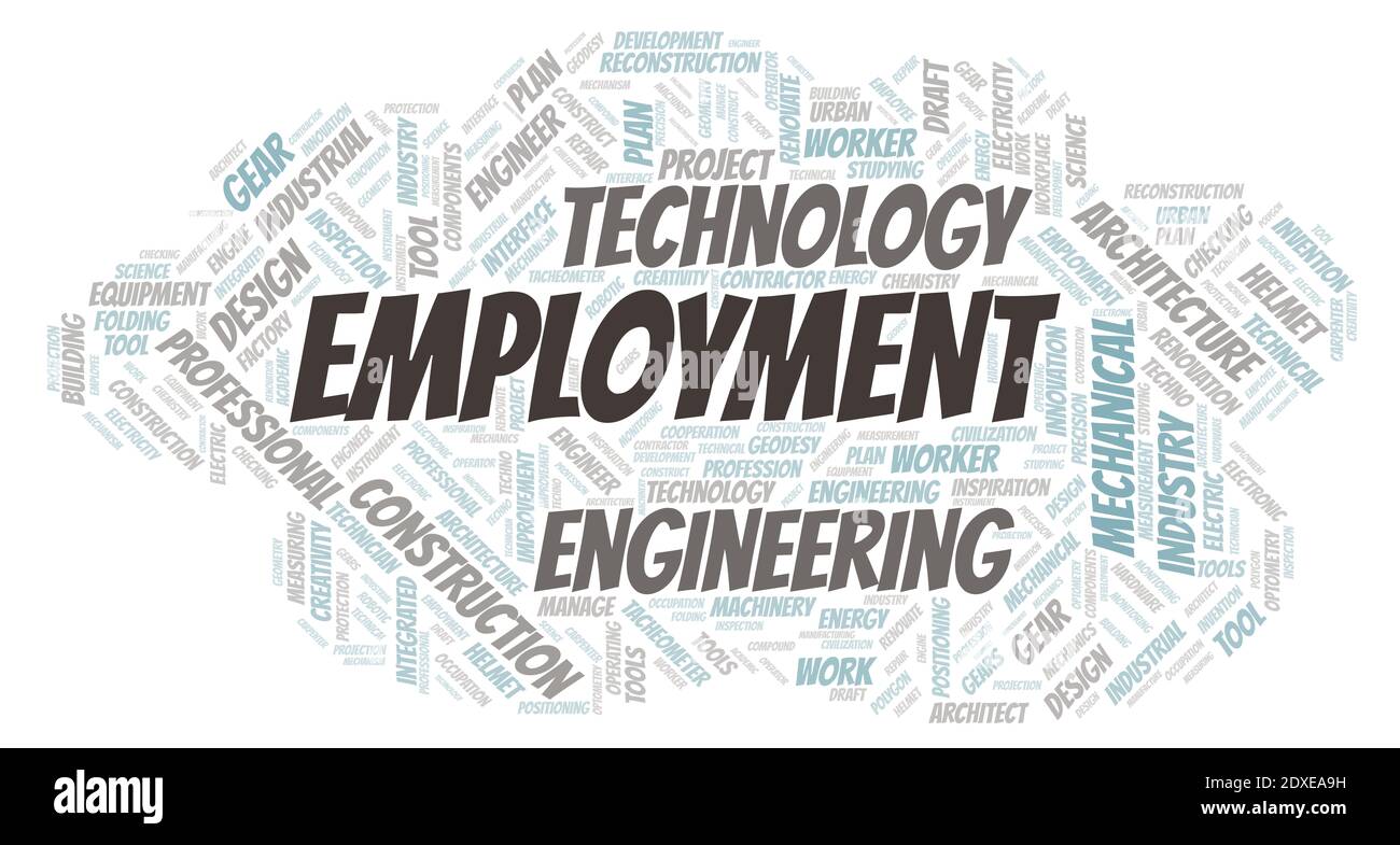 Employment typography word cloud create with text only Stock Photo - Alamy