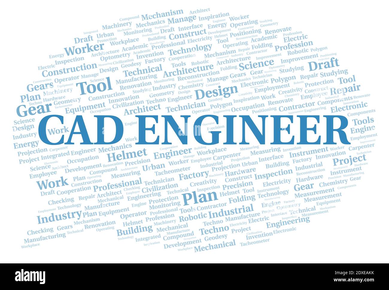 Cad Engineer typography word cloud create with text only Stock Photo ...