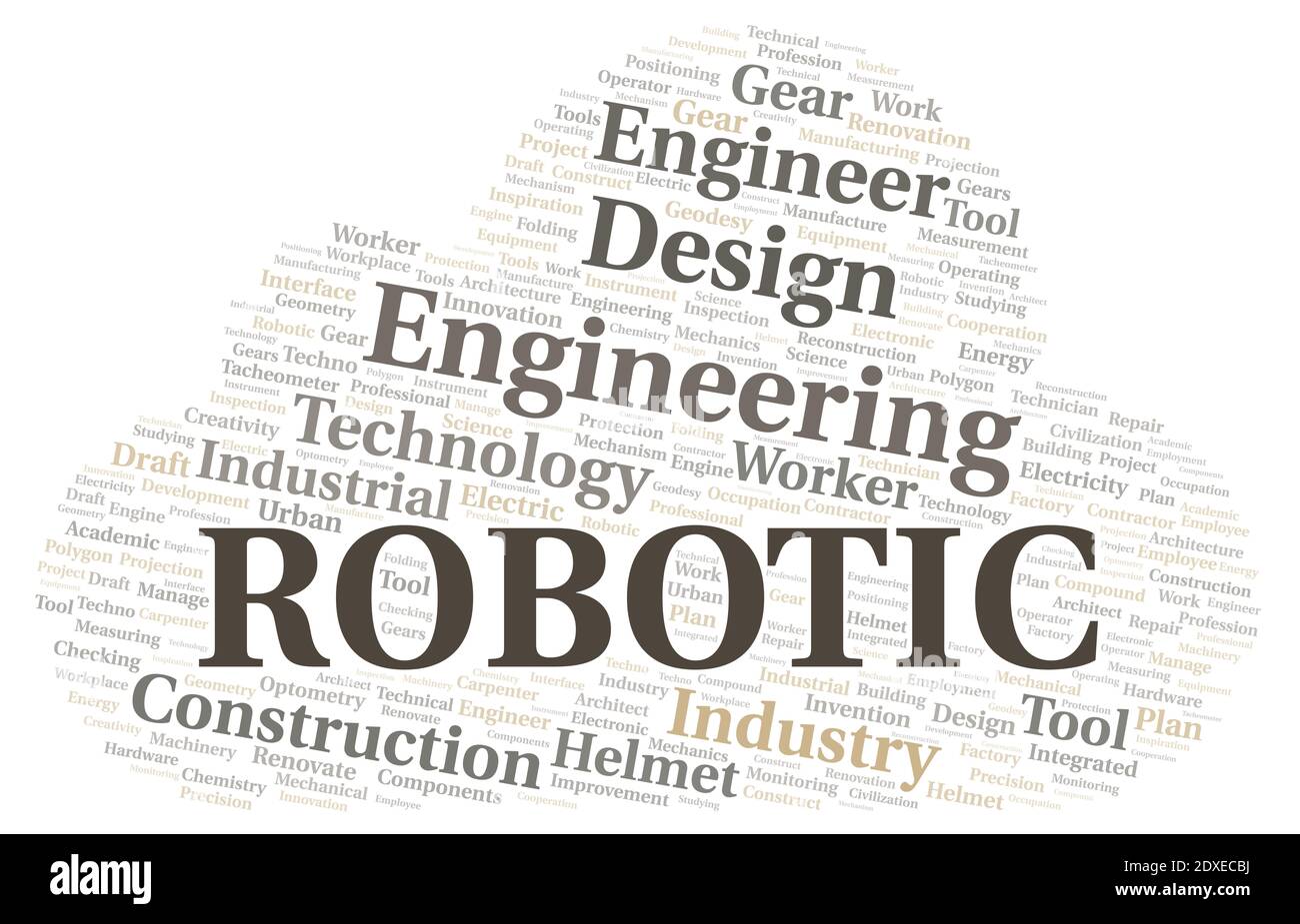 Robotic typography word cloud create with text only Stock Photo - Alamy