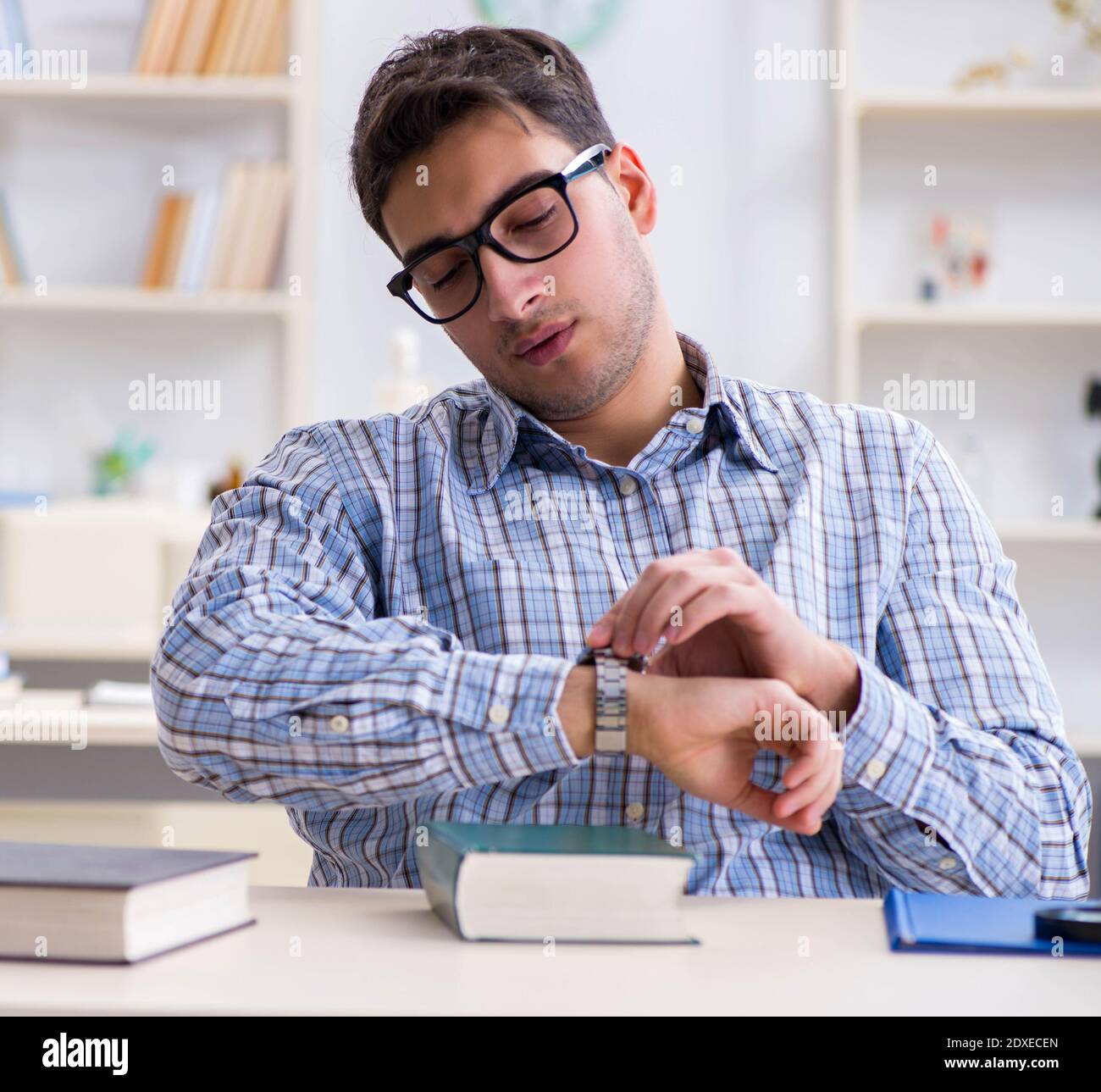 The medical student studying in classroom Stock Photo - Alamy