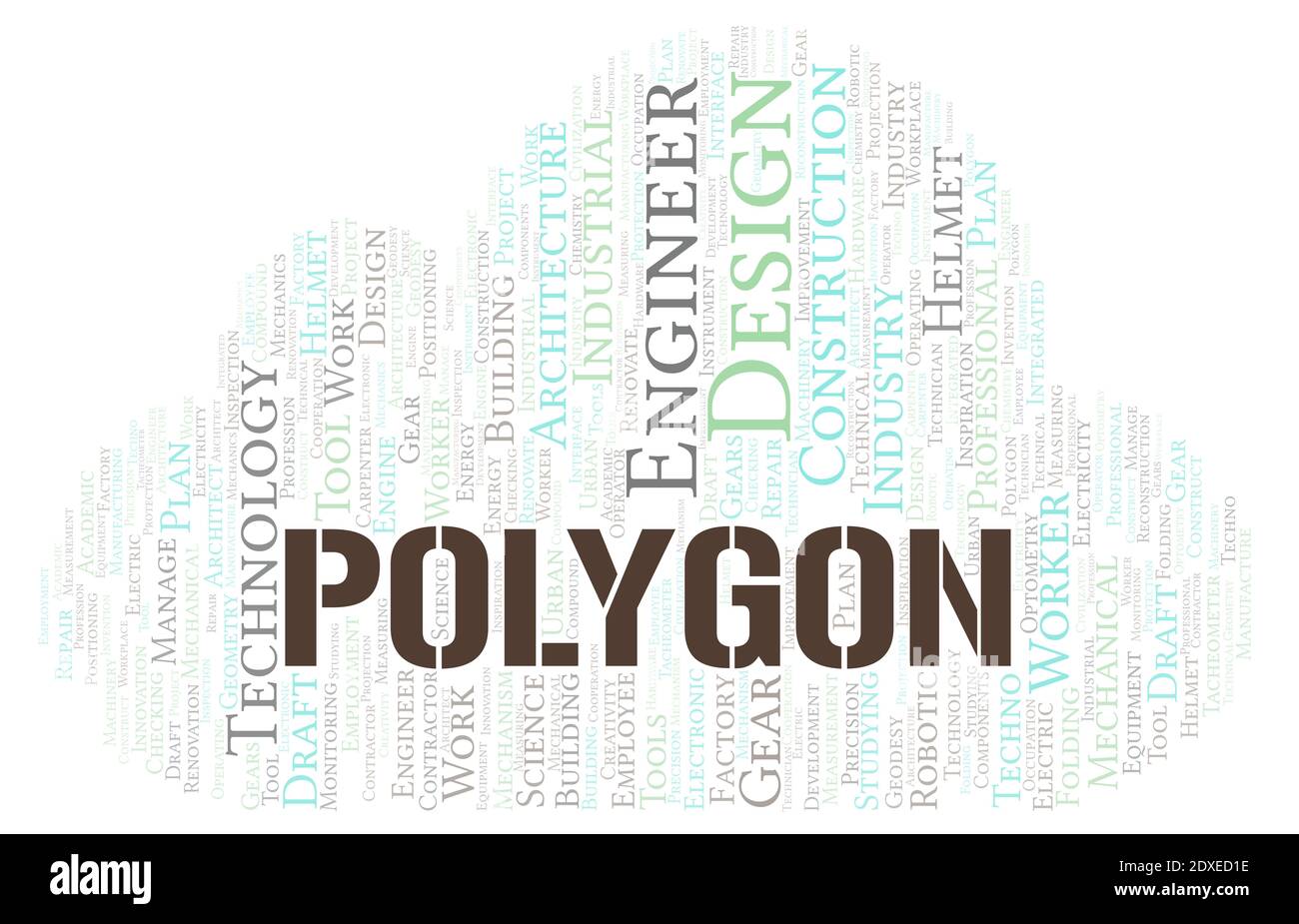 Polygon typography word cloud create with text only Stock Photo - Alamy