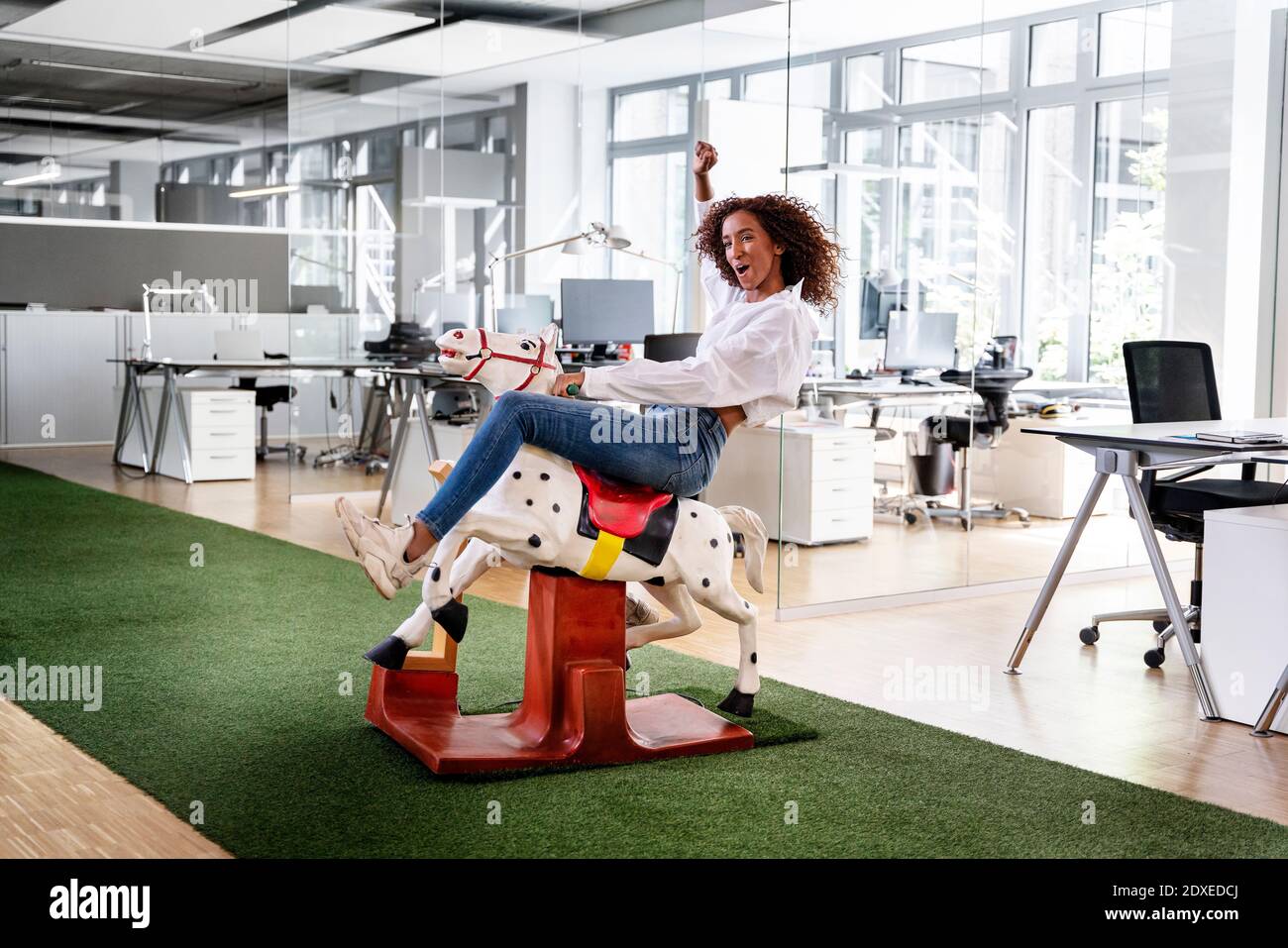 Female entrepreneur hand raised hi-res stock photography and images - Alamy