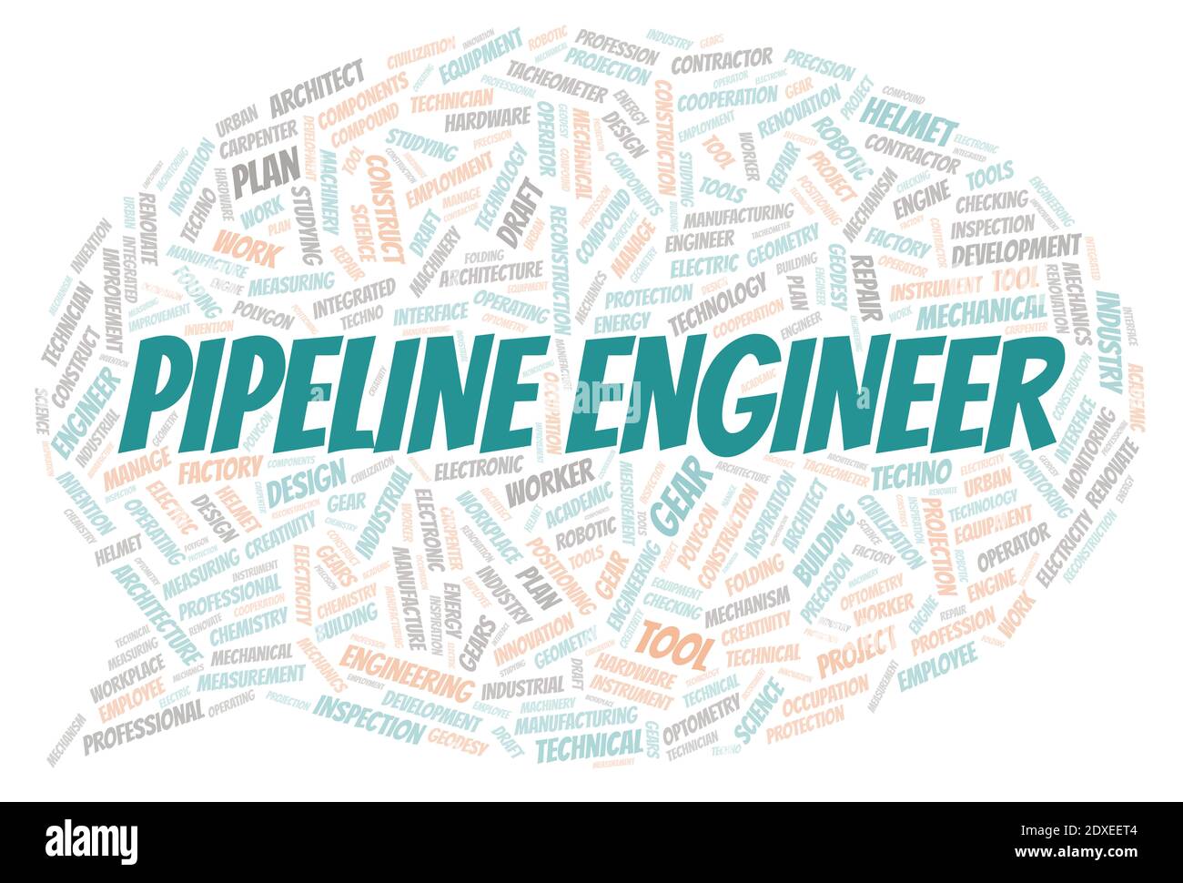 Pipeline Engineer typography word cloud create with text only Stock ...