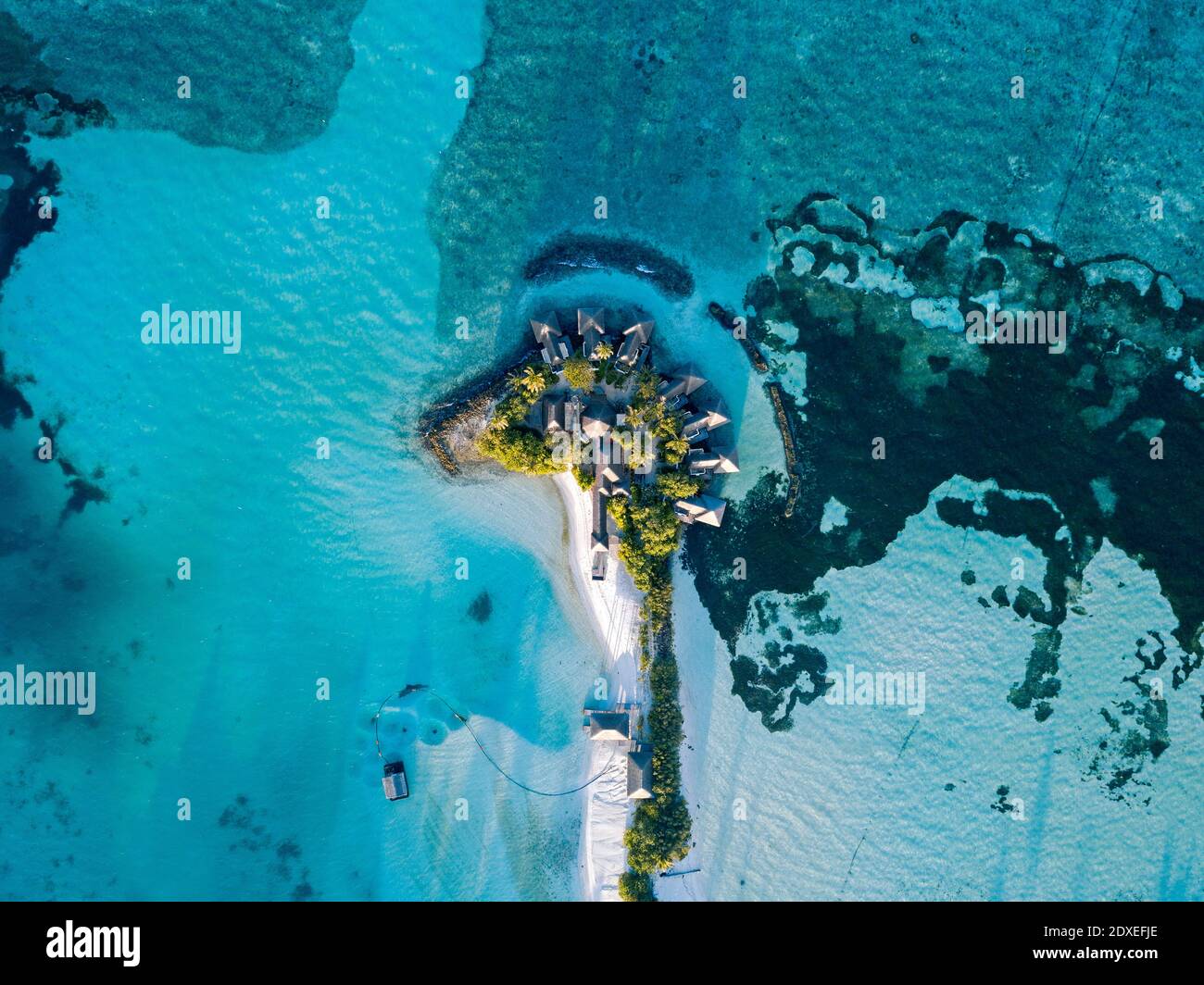 Holiday resort on tropical island, aerial view Stock Photo - Alamy