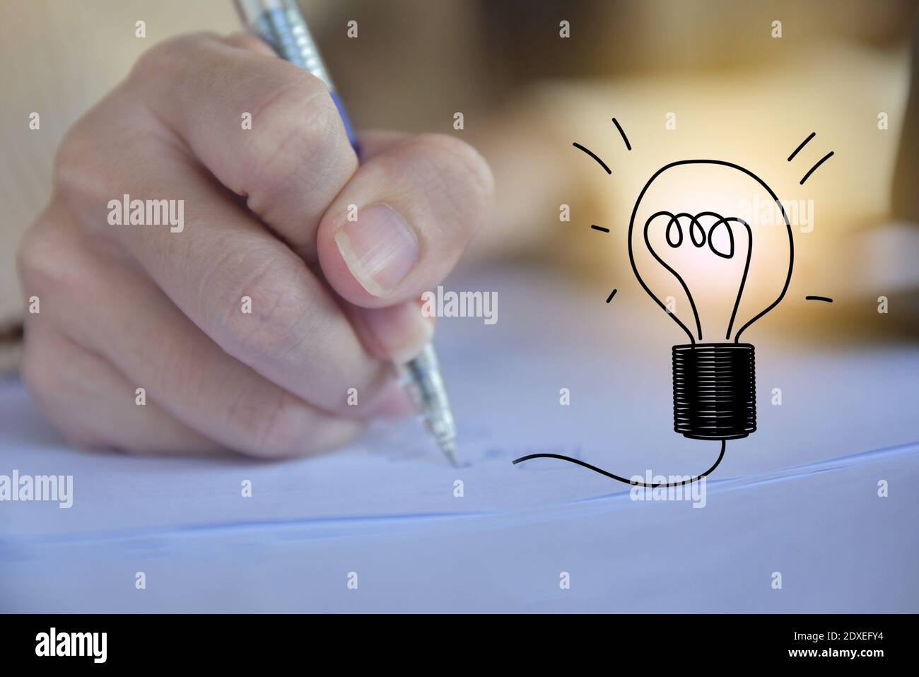 People are thinking idea concept and writing on paper Stock Photo - Alamy