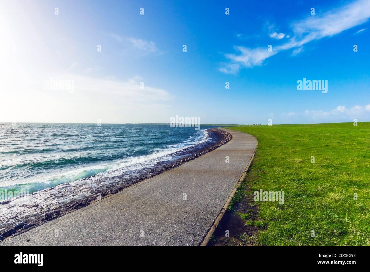 Coastal footpath and field Stock Photo - Alamy