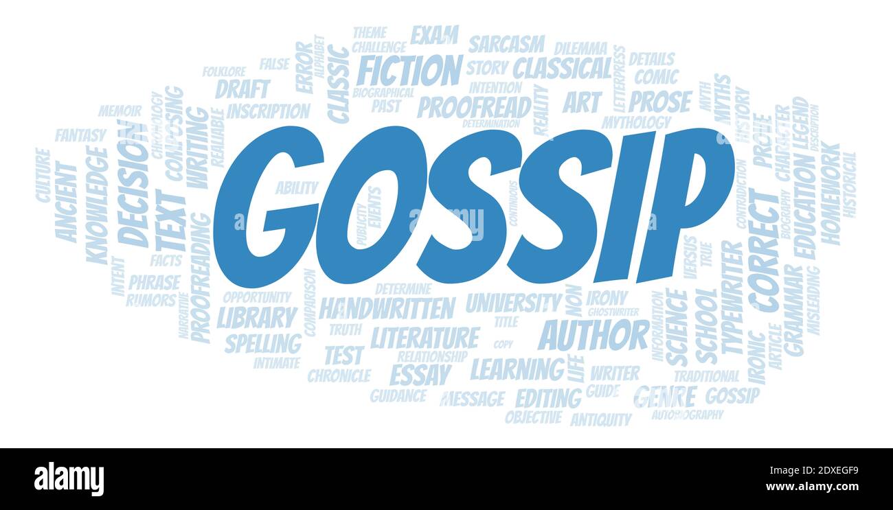 Gossip typography word cloud create with text only Stock Photo - Alamy