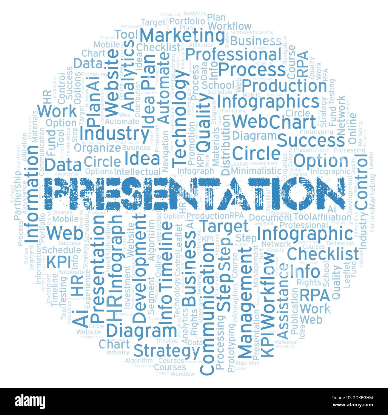 Presentation typography word cloud create with text only Stock Photo ...