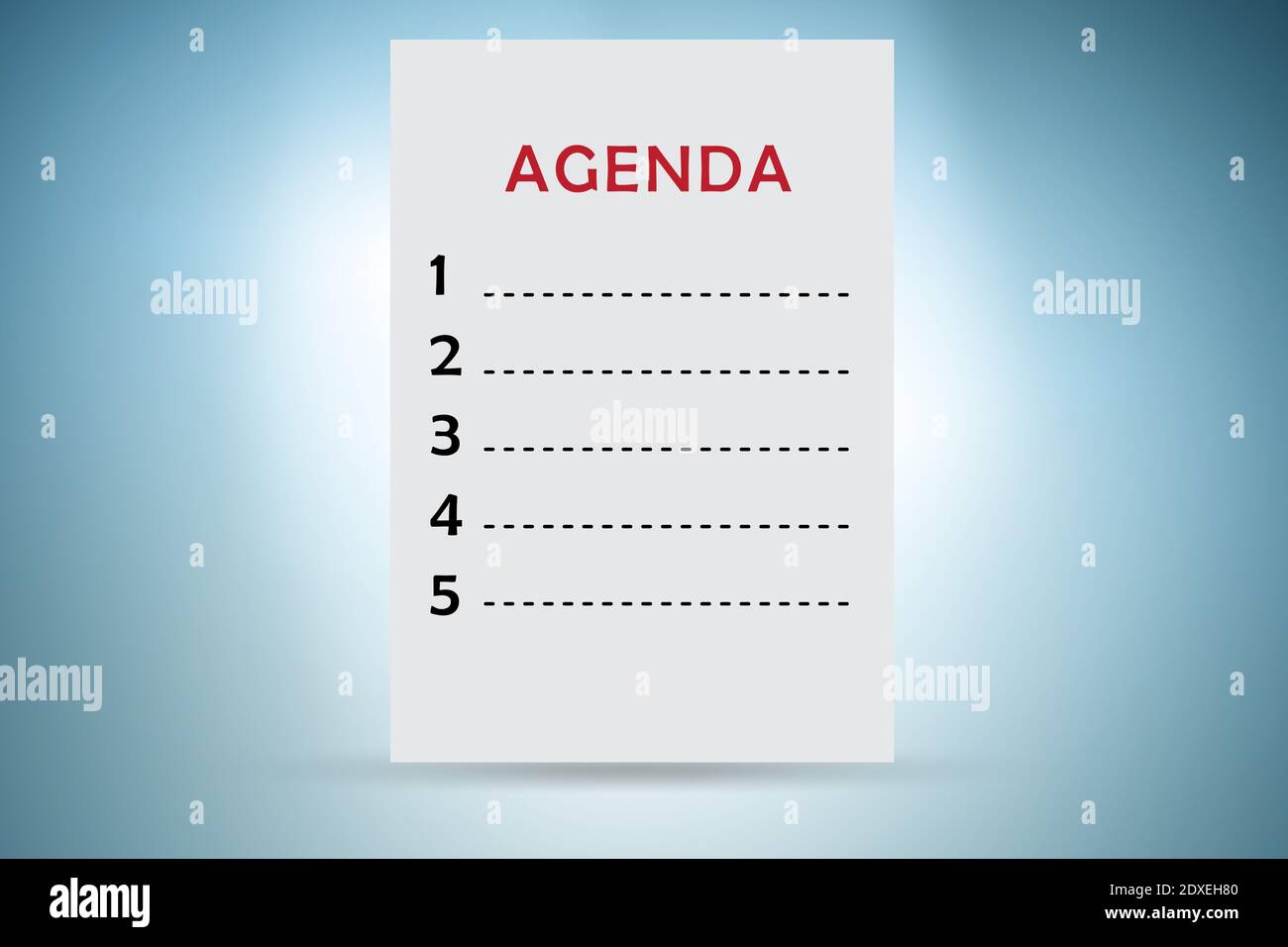 Illustration of agenda in the business concept Stock Photo - Alamy
