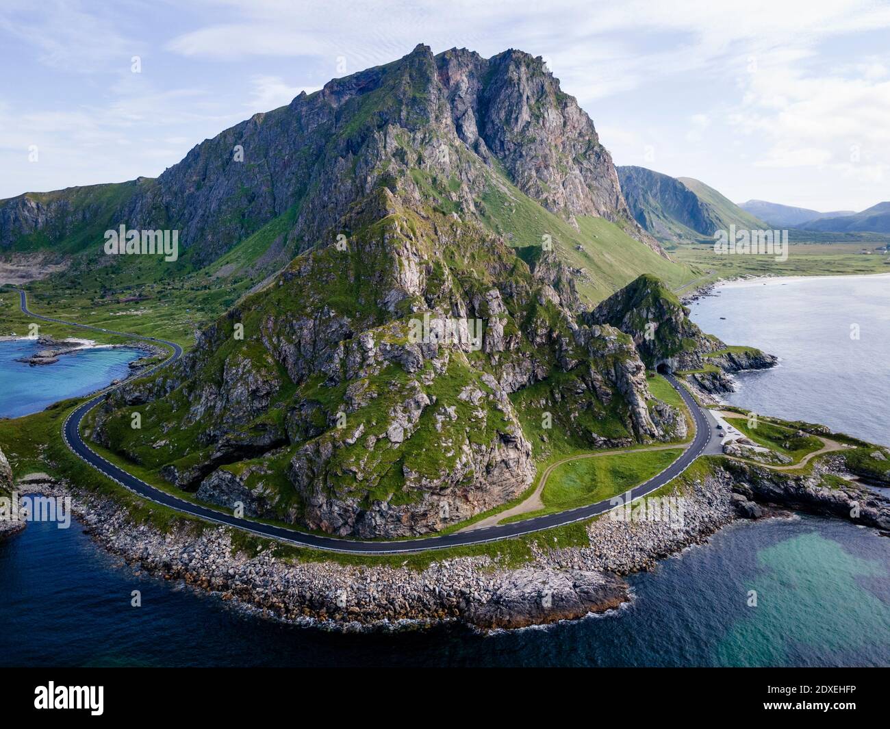 Road on mountain by sea at Andoya, Norway Stock Photo - Alamy