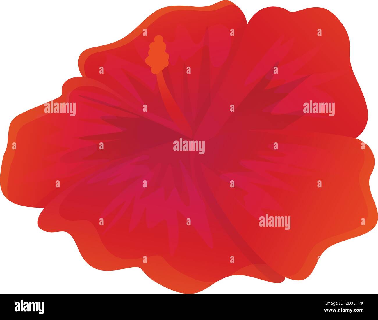 Red hibiscus flower icon. Cartoon of red hibiscus flower vector icon ...