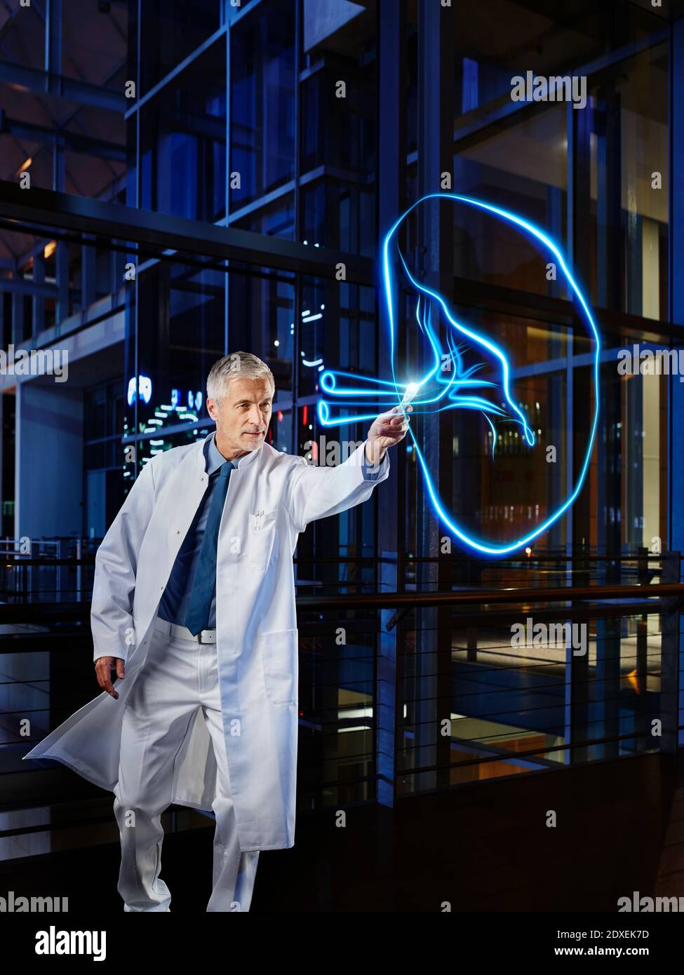 Male doctor light painting spleen in laboratory at hospital Stock Photo ...