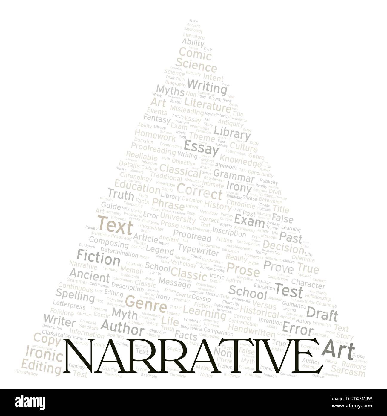 Narrative typography word cloud create with text only Stock Photo - Alamy