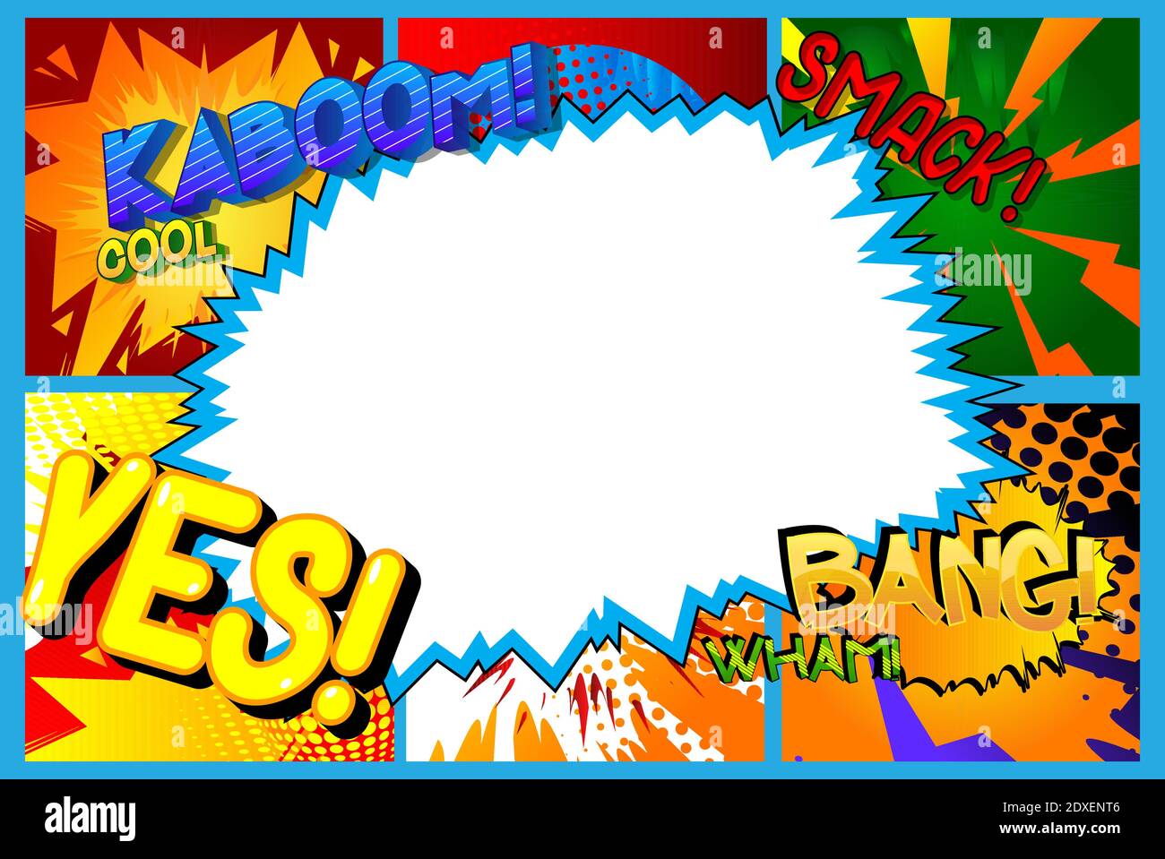 Vector illustrated retro comic pop art background with place for text ...