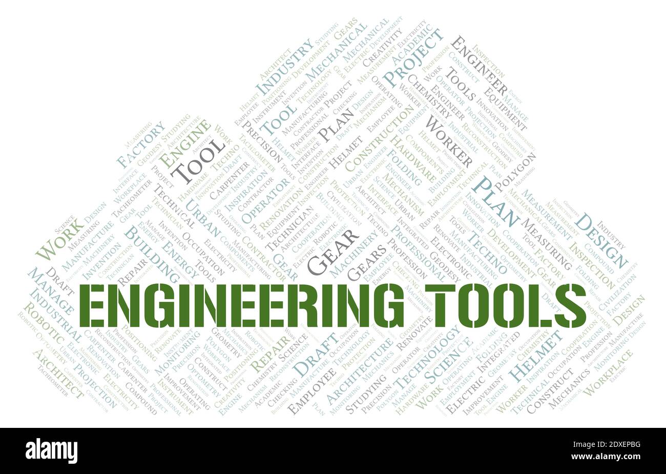 Engineering Tools typography word cloud create with text only Stock ...
