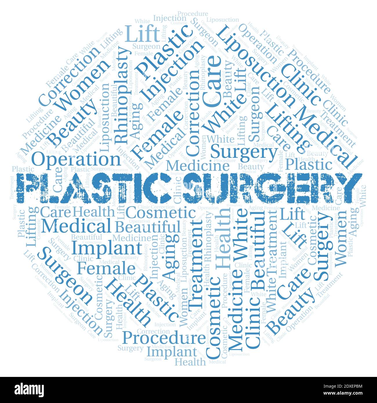 Plastic Surgery typography word cloud create with text only Stock Photo ...