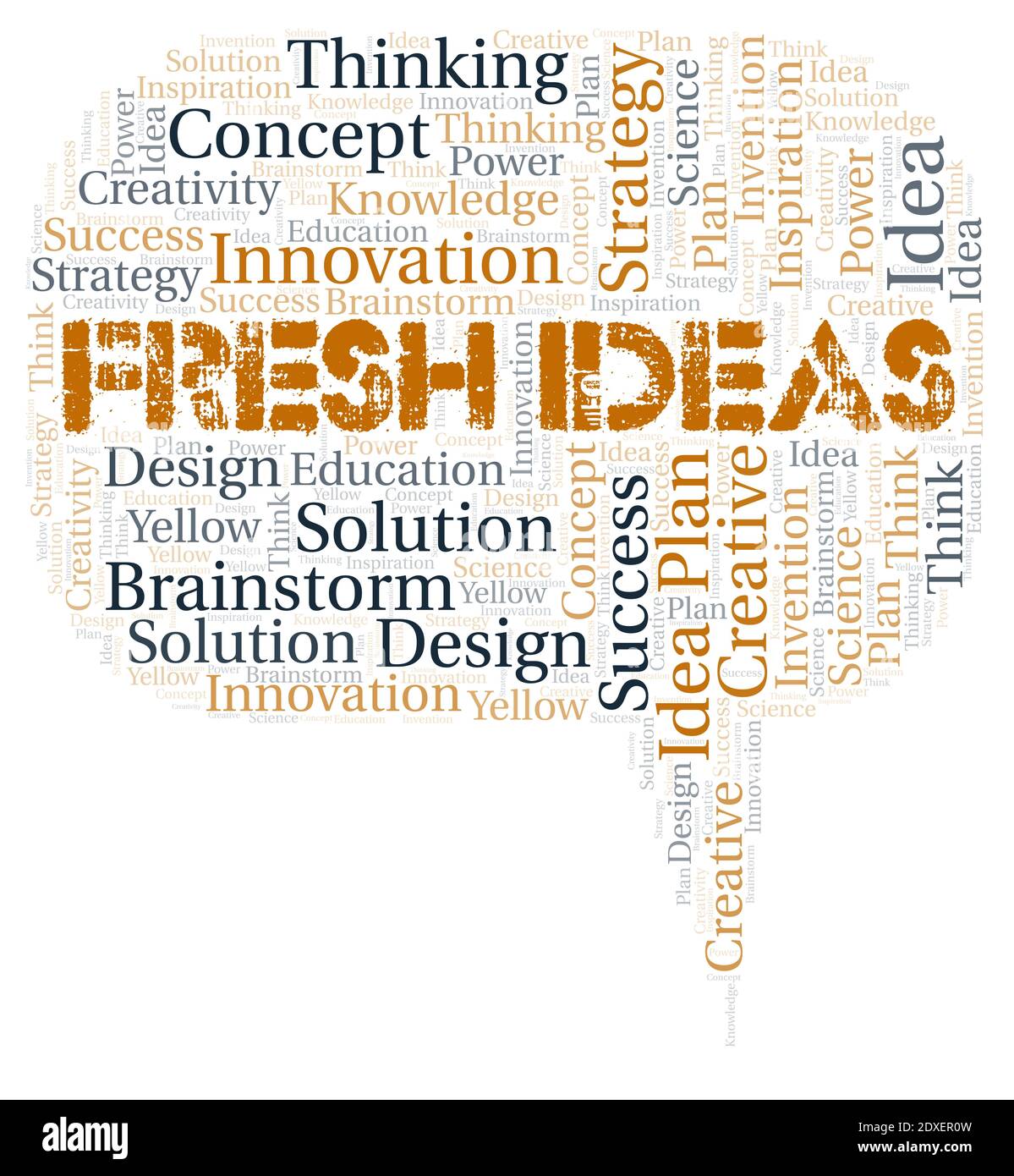 Fresh Ideas typography word cloud create with text only Stock Photo - Alamy