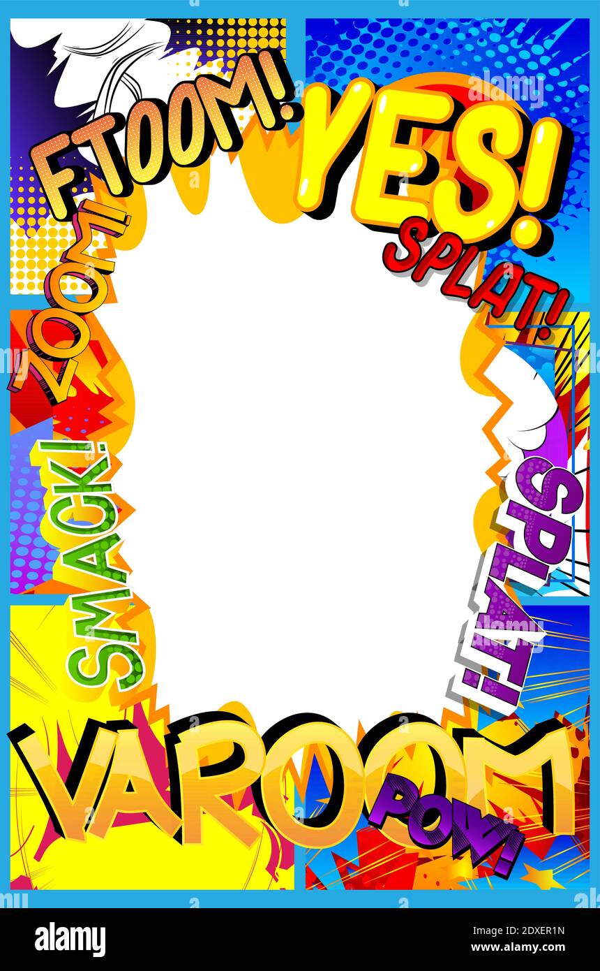 Vector illustrated retro comic pop art background with place for text ...