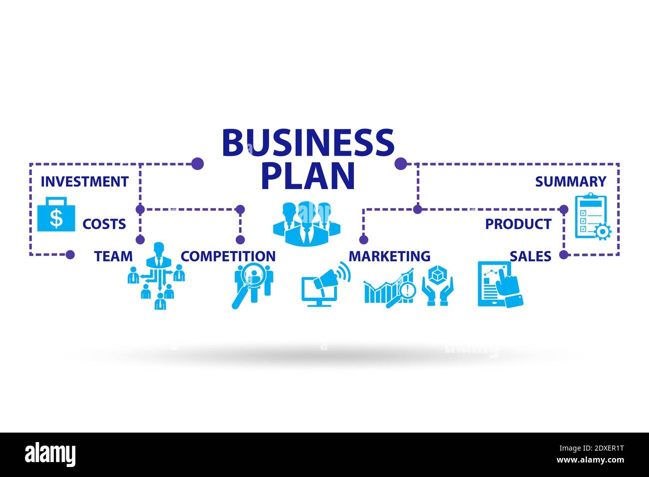 Business plan concept illustration with the key elements Stock Photo ...