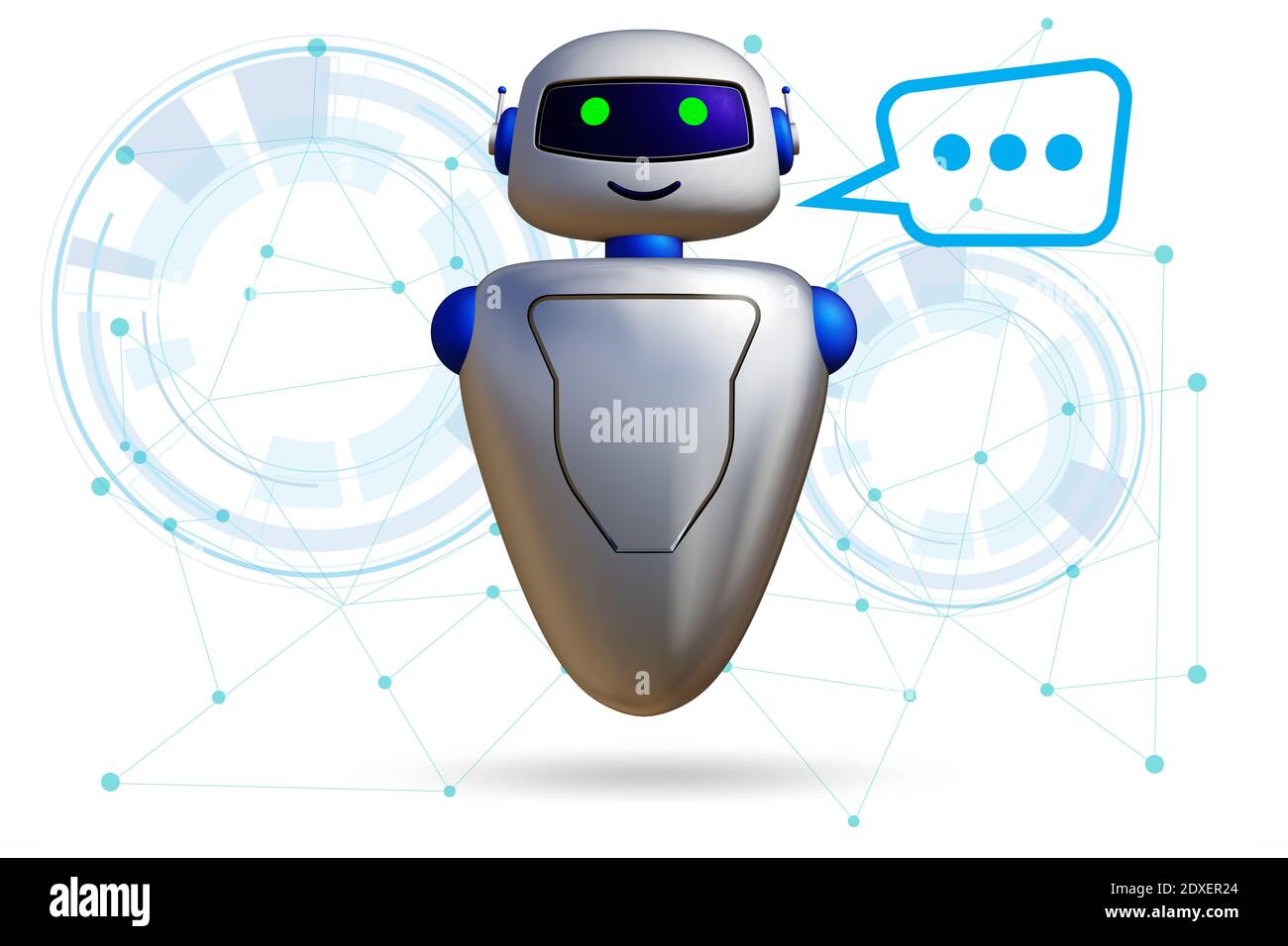 Concept of the chat bot - 3d rendering Stock Photo - Alamy