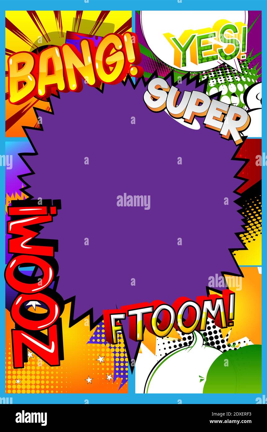 Vector illustrated retro comic pop art background with place for text ...