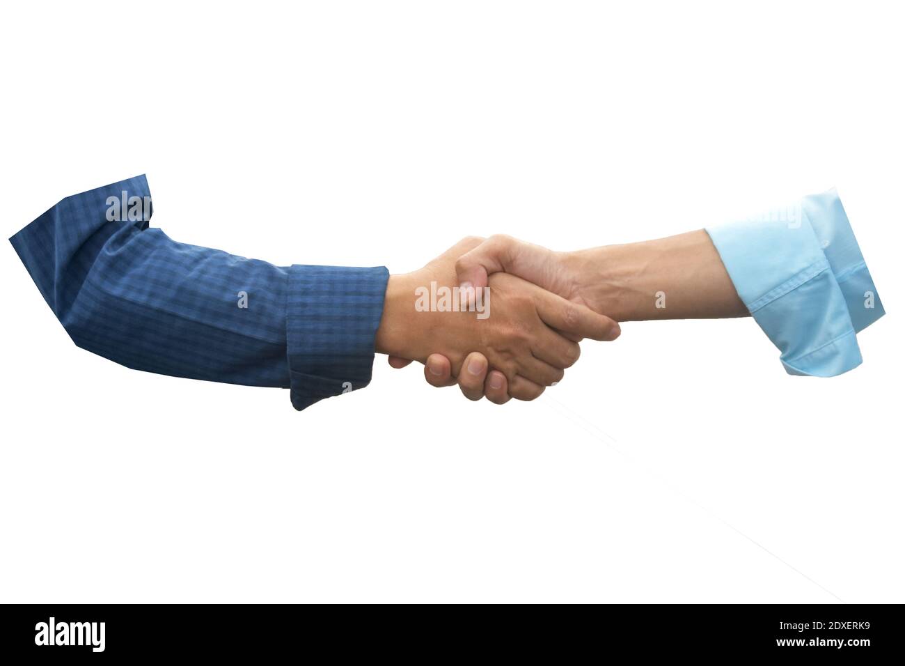Shake hands on white background Success project trust concept Stock ...