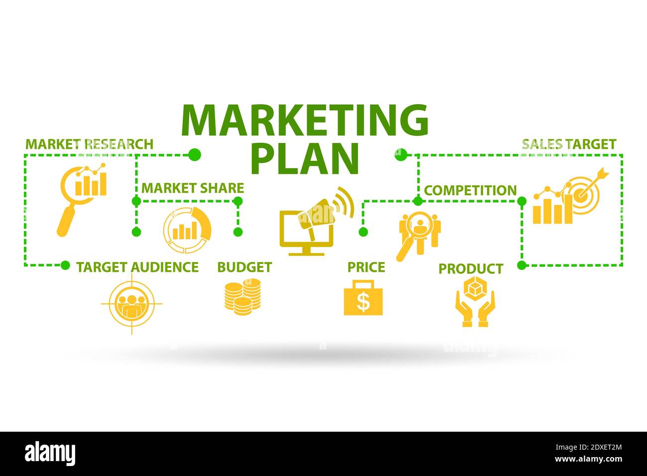 Marketing concept illustration with the key elements Stock Photo - Alamy