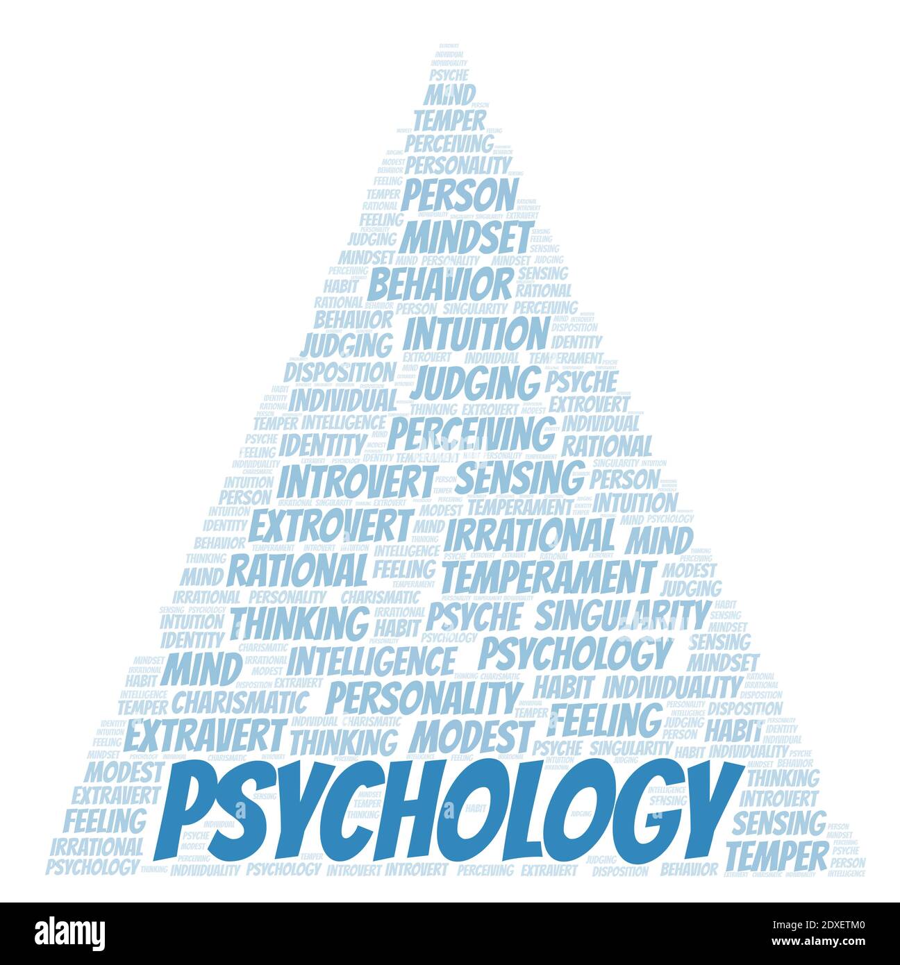 Psychology typography word cloud create with text only Stock Photo - Alamy