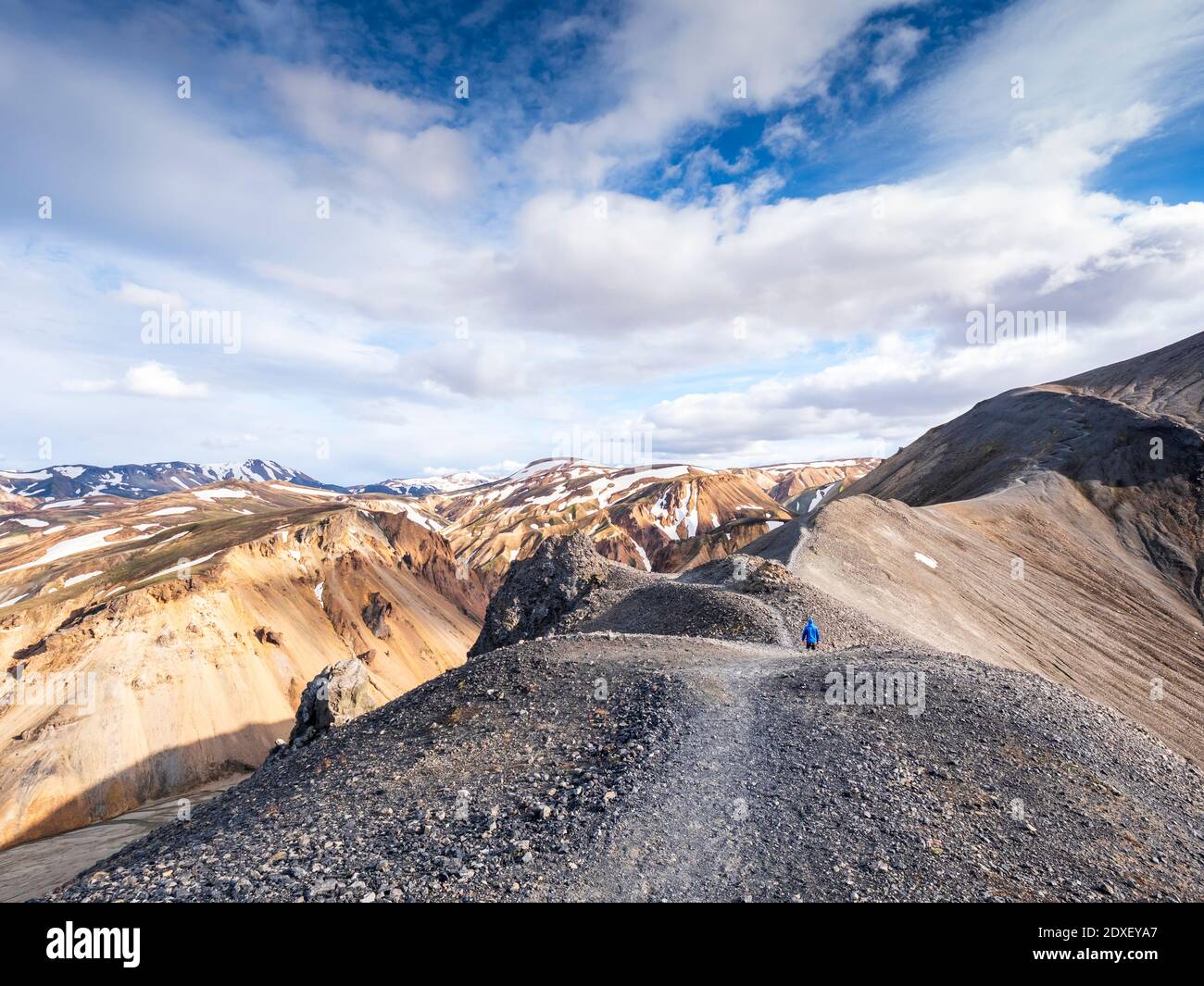 Lone hiker in Landmannalaugar Stock Photo - Alamy