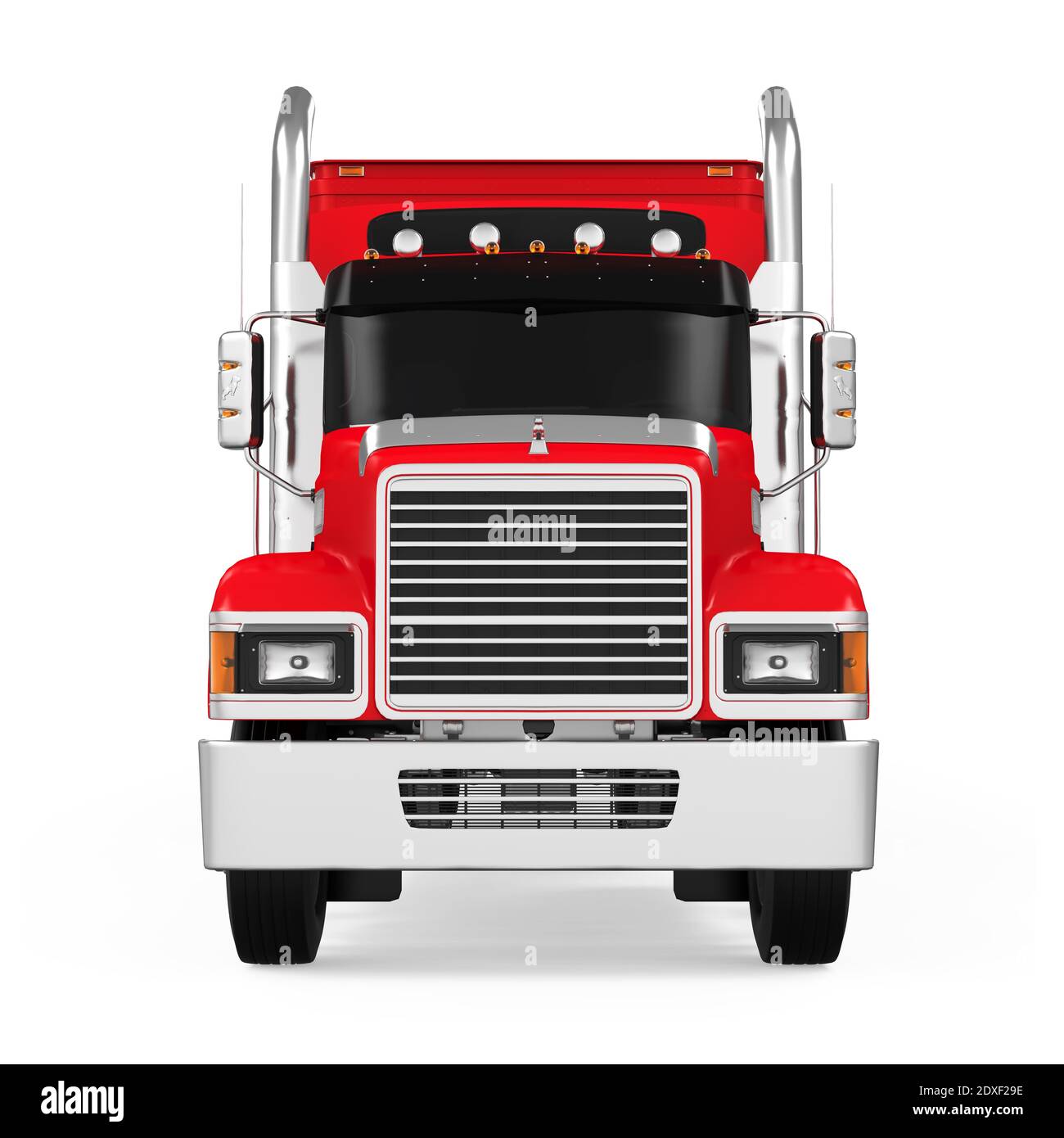 Red Trailer Truck Isolated Stock Photo - Alamy