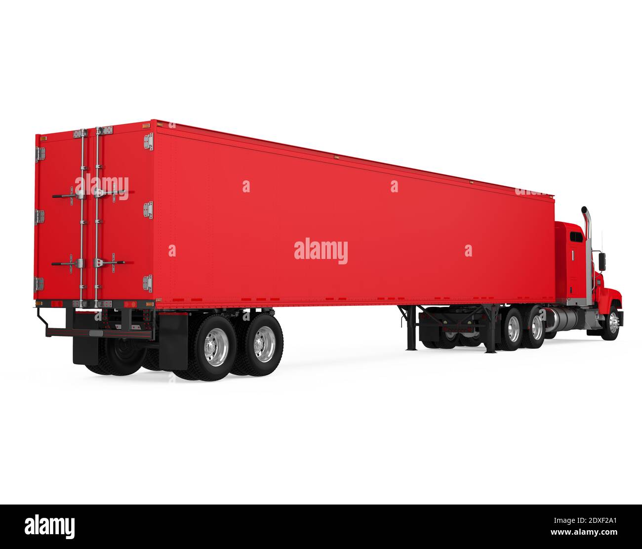 Red Trailer Truck Isolated Stock Photo - Alamy
