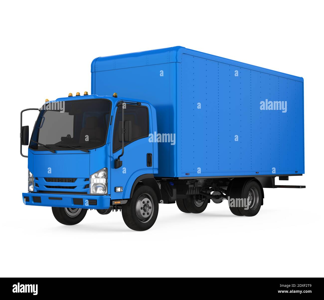 Blue Delivery Truck Isolated Stock Photo - Alamy