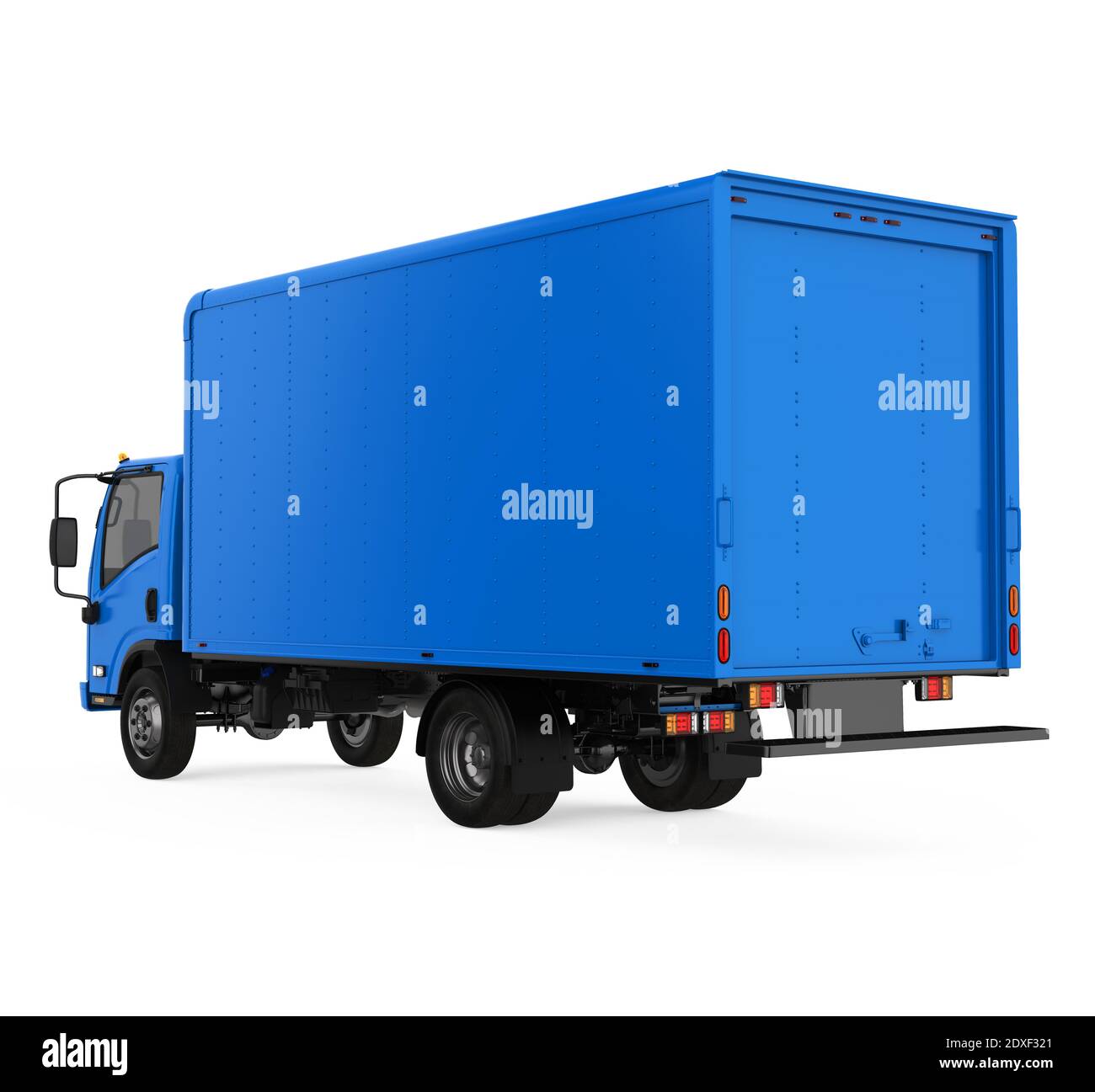 Blue Delivery Truck Isolated Stock Photo - Alamy