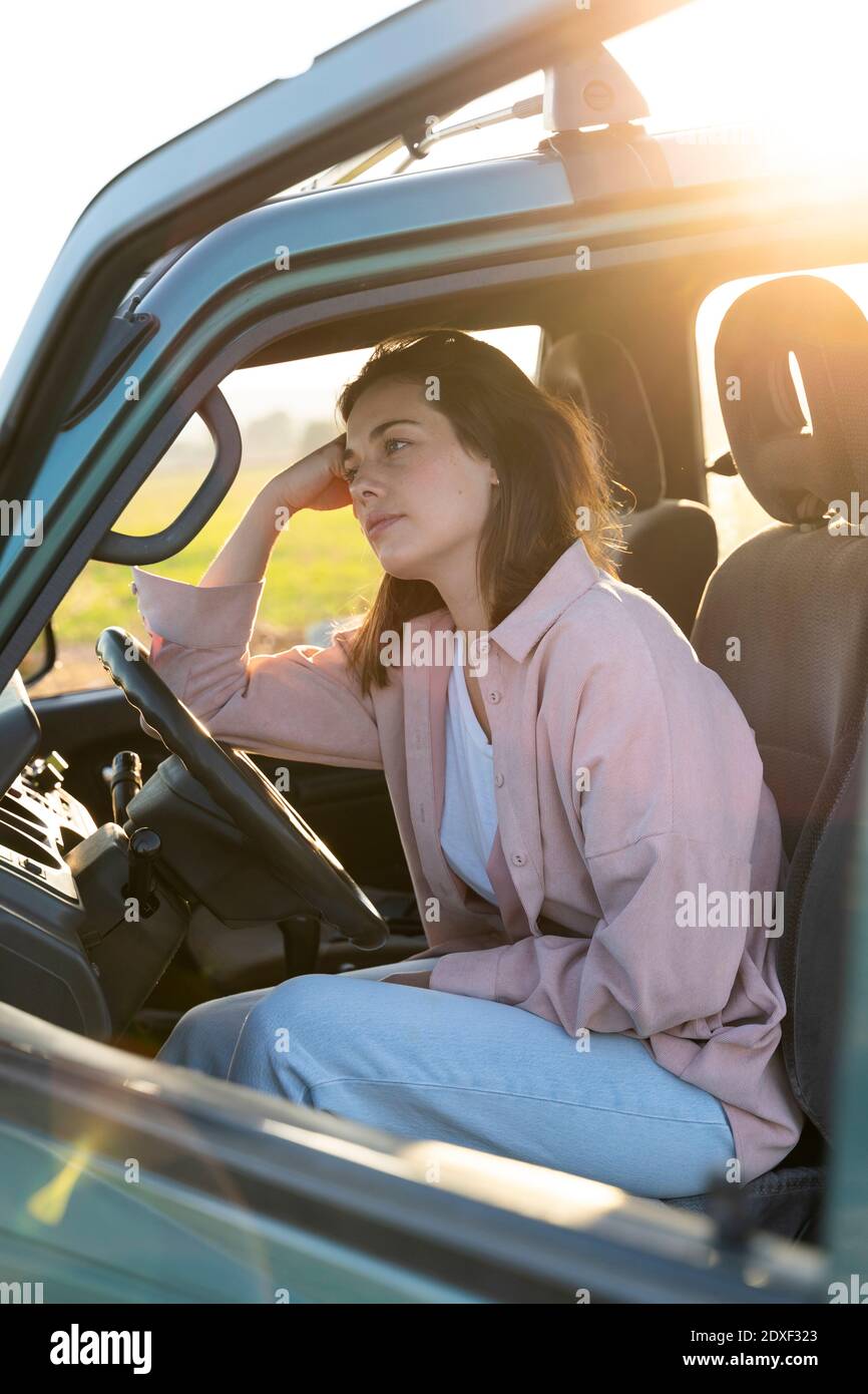 Car steering wheel window hi-res stock photography and images - Alamy