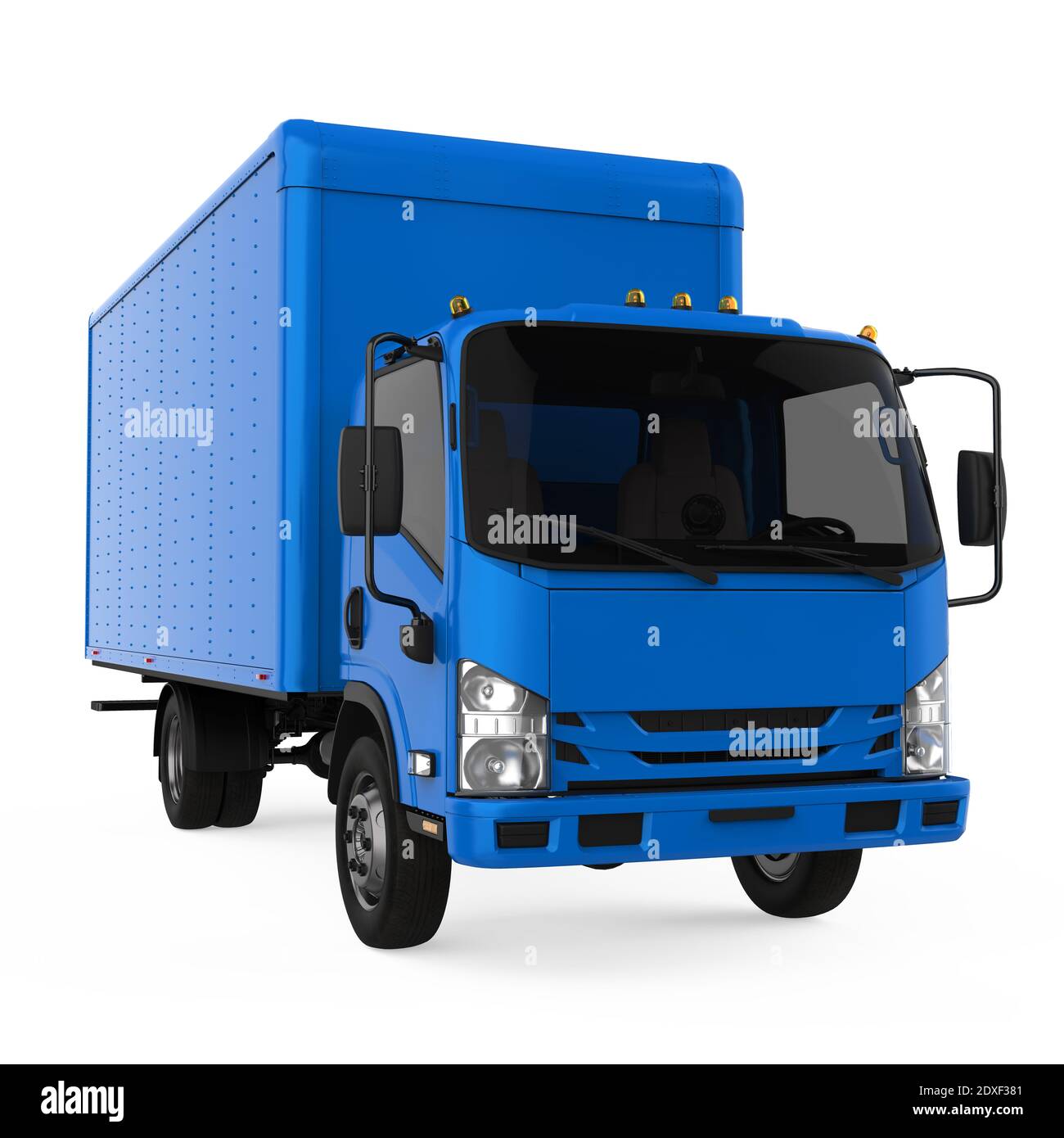 Blue Delivery Truck Isolated Stock Photo - Alamy
