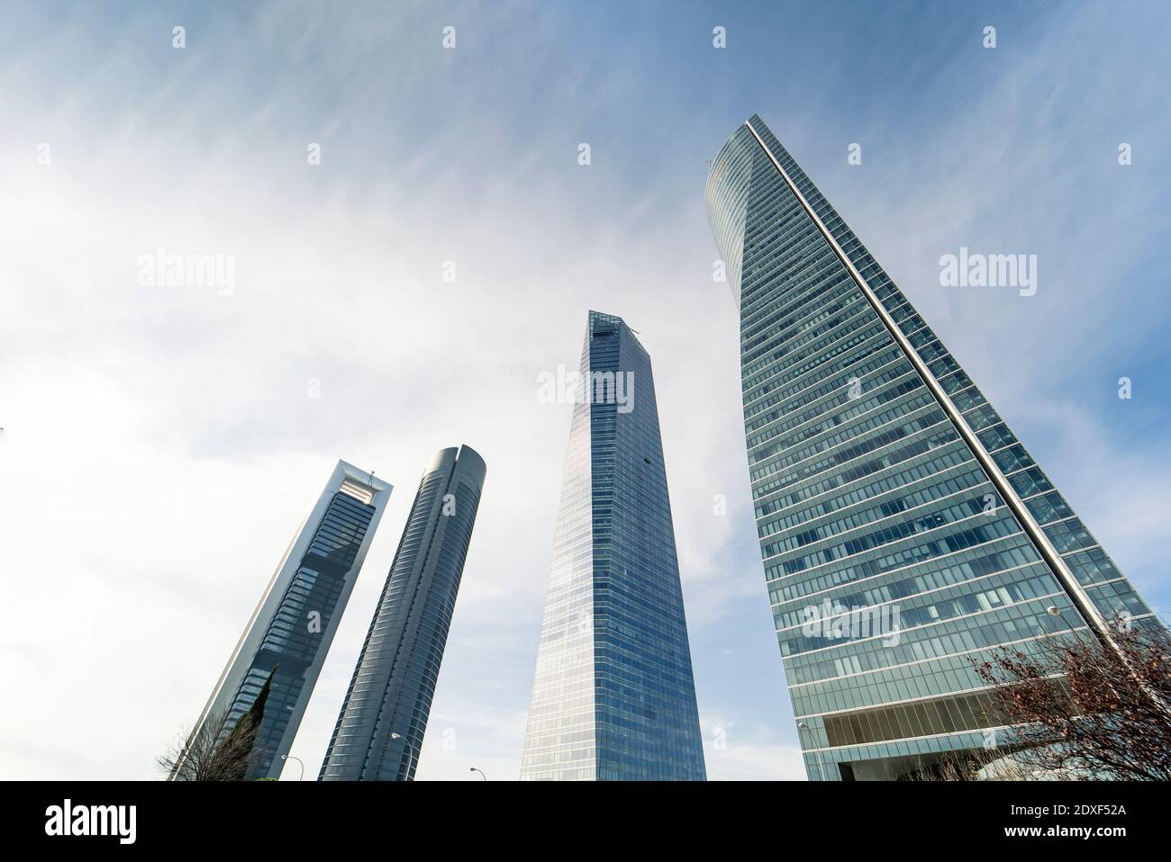 Spain, Madrid, Tall modern skyscrapers Stock Photo - Alamy