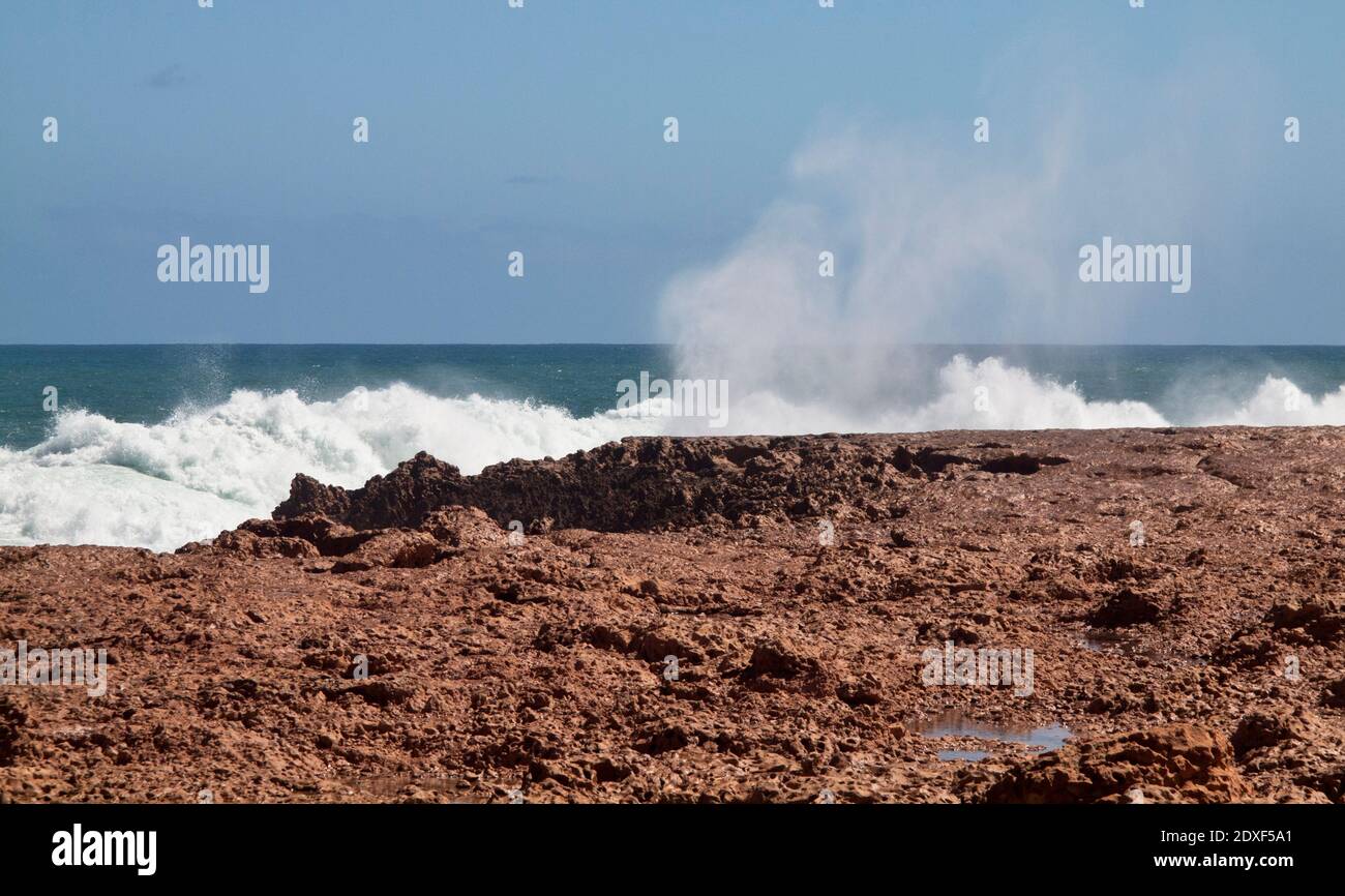 The Blowholes at Point Quobba on the Gascoyne Coast north of Carnarvon ...