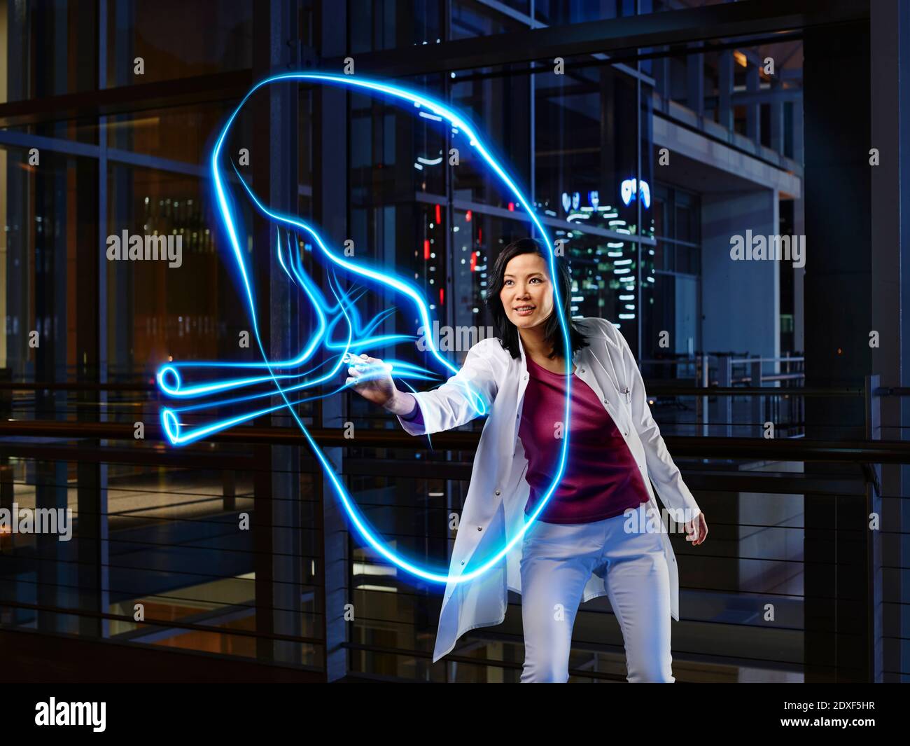 Female internist analyzing spleen in laboratory at hospital Stock Photo ...