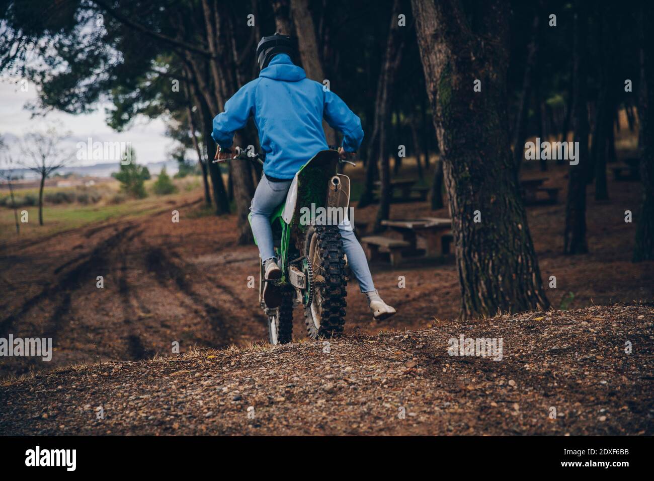 Rear view riding motorcycle hi-res stock photography and images - Alamy