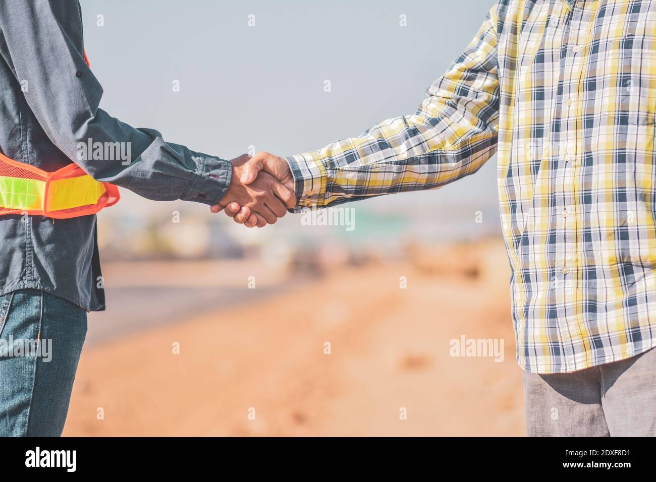 Engineering Shake hand success project teamwork road construction ...