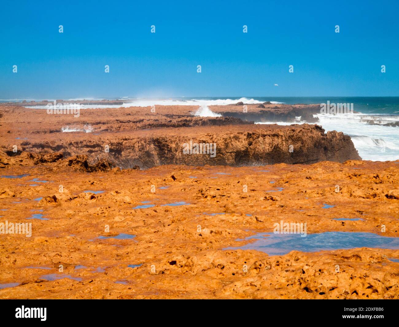 Blowholes, Point Quobba north of Carnarvon, on the Gascoyne Coast ...