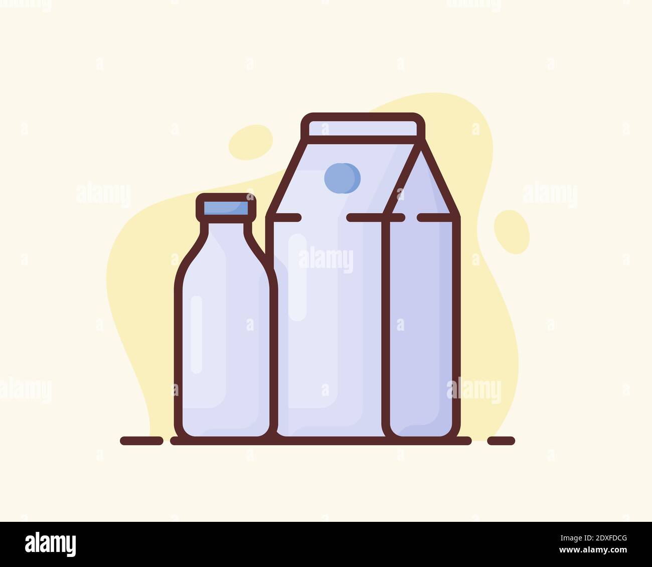 fresh milk packaging bottle tetra pack with flat style vector design ...