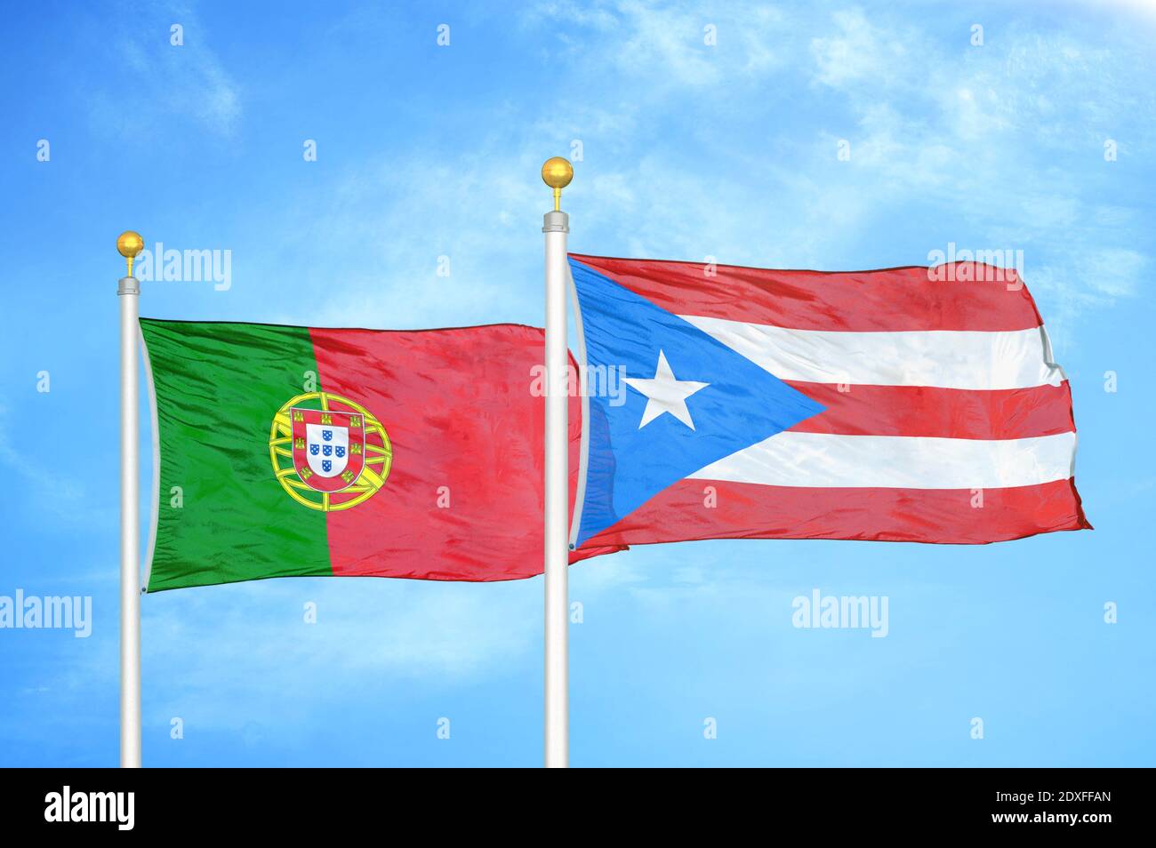 Portugal puerto rico flag hi-res stock photography and images - Alamy
