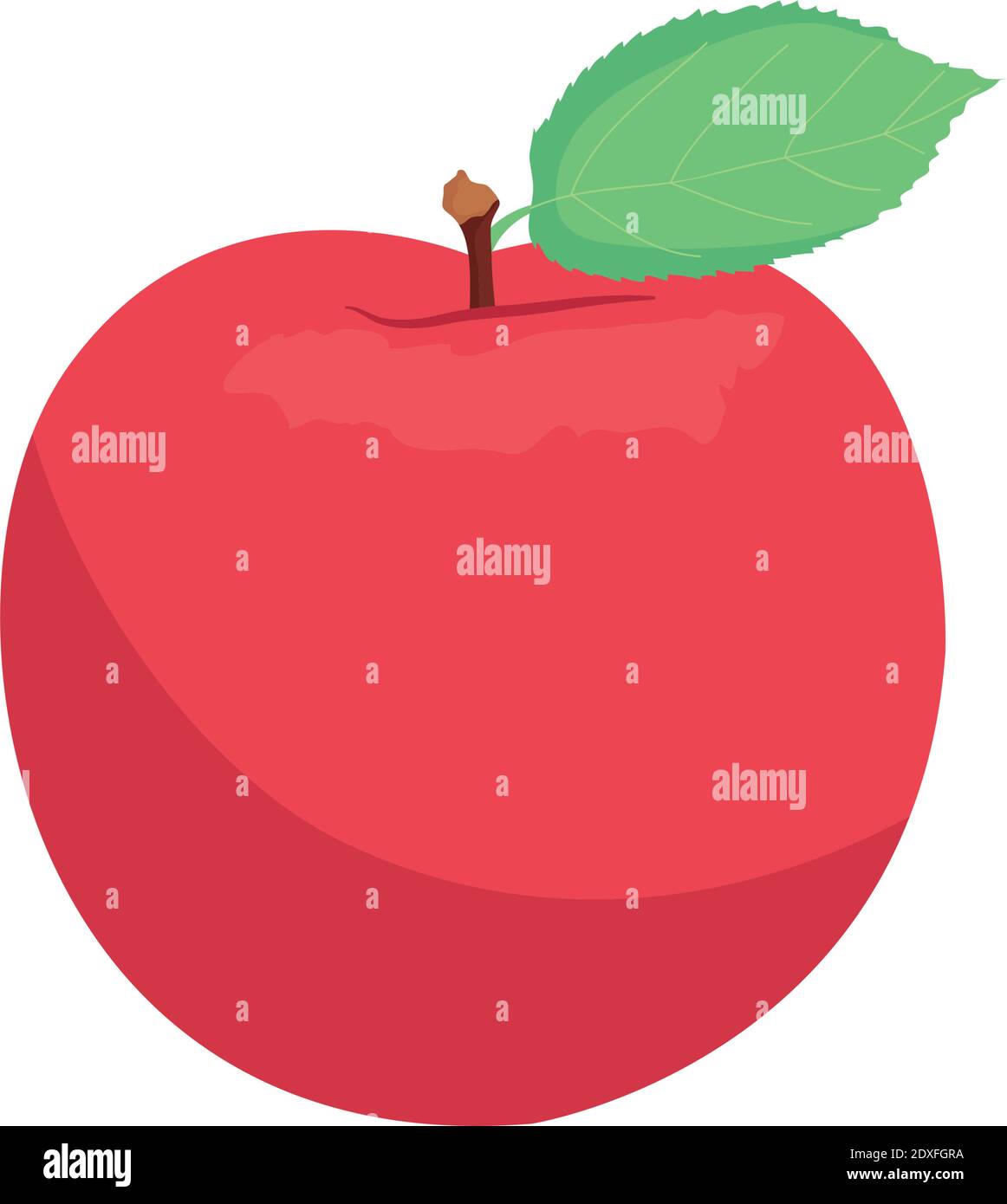 red apple fruit icon over white background, colorful design, vector ...