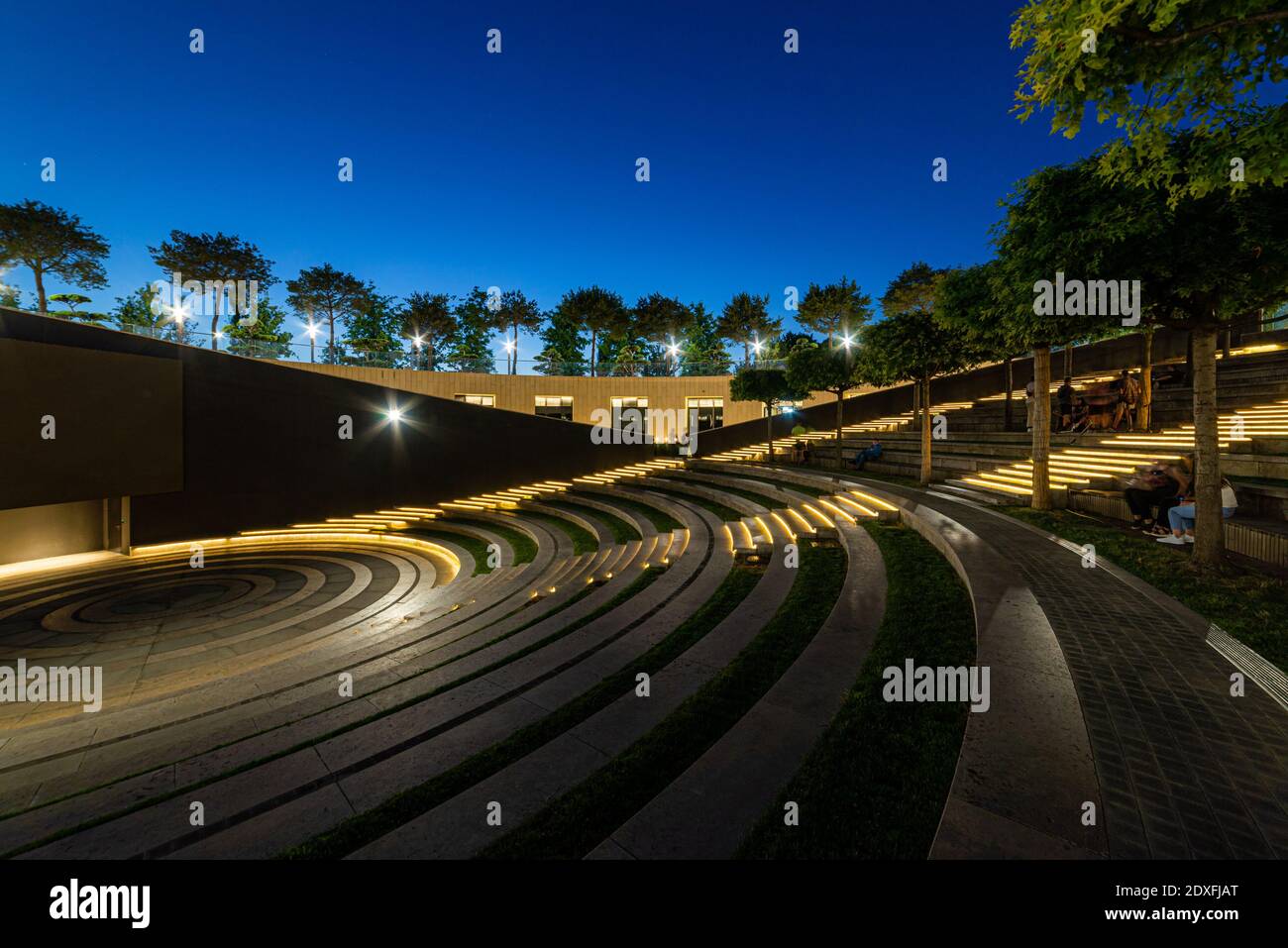 Modern amphitheater like as ancient theatre at night Stock Photo - Alamy