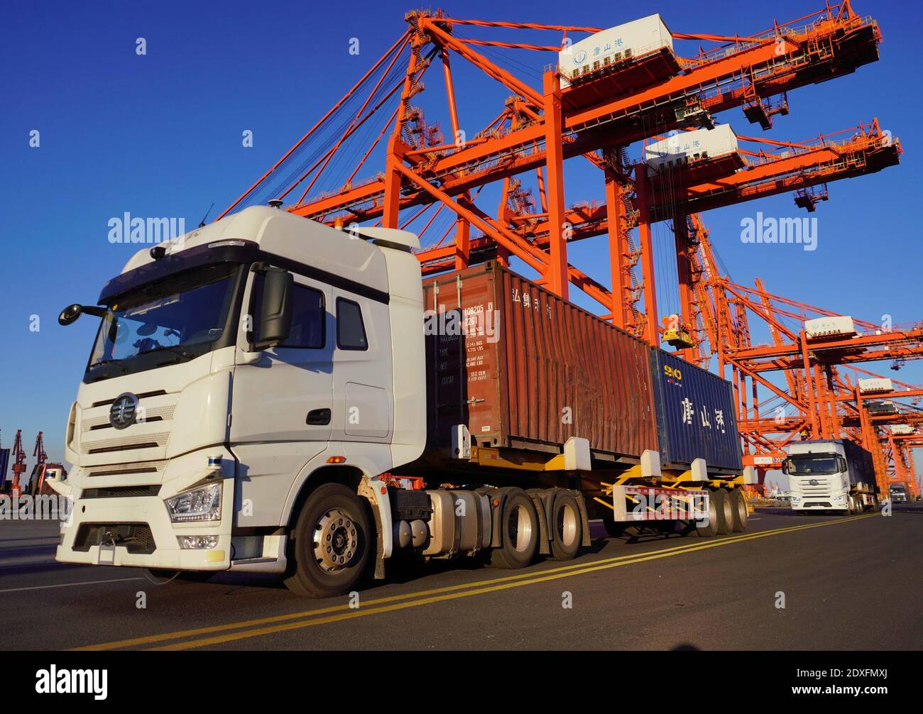 Container terminal seen in port hi-res stock photography and images - Alamy