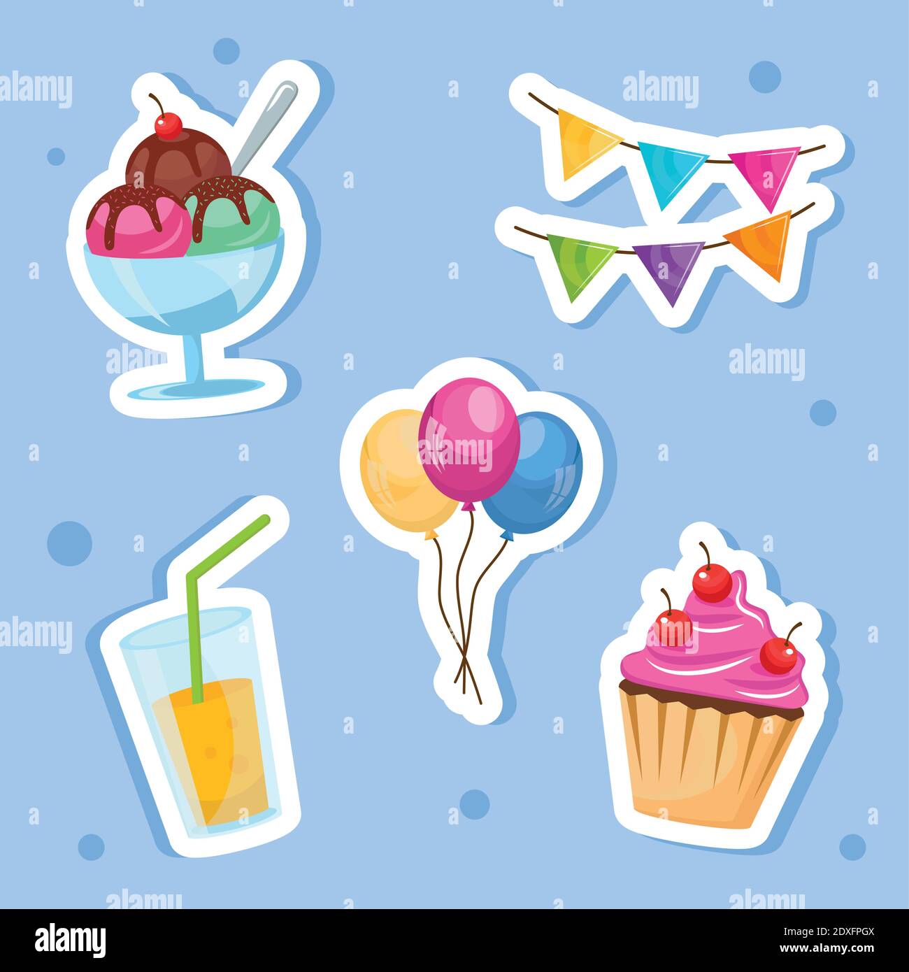 bundle of five party birthday icons Stock Vector Image & Art - Alamy