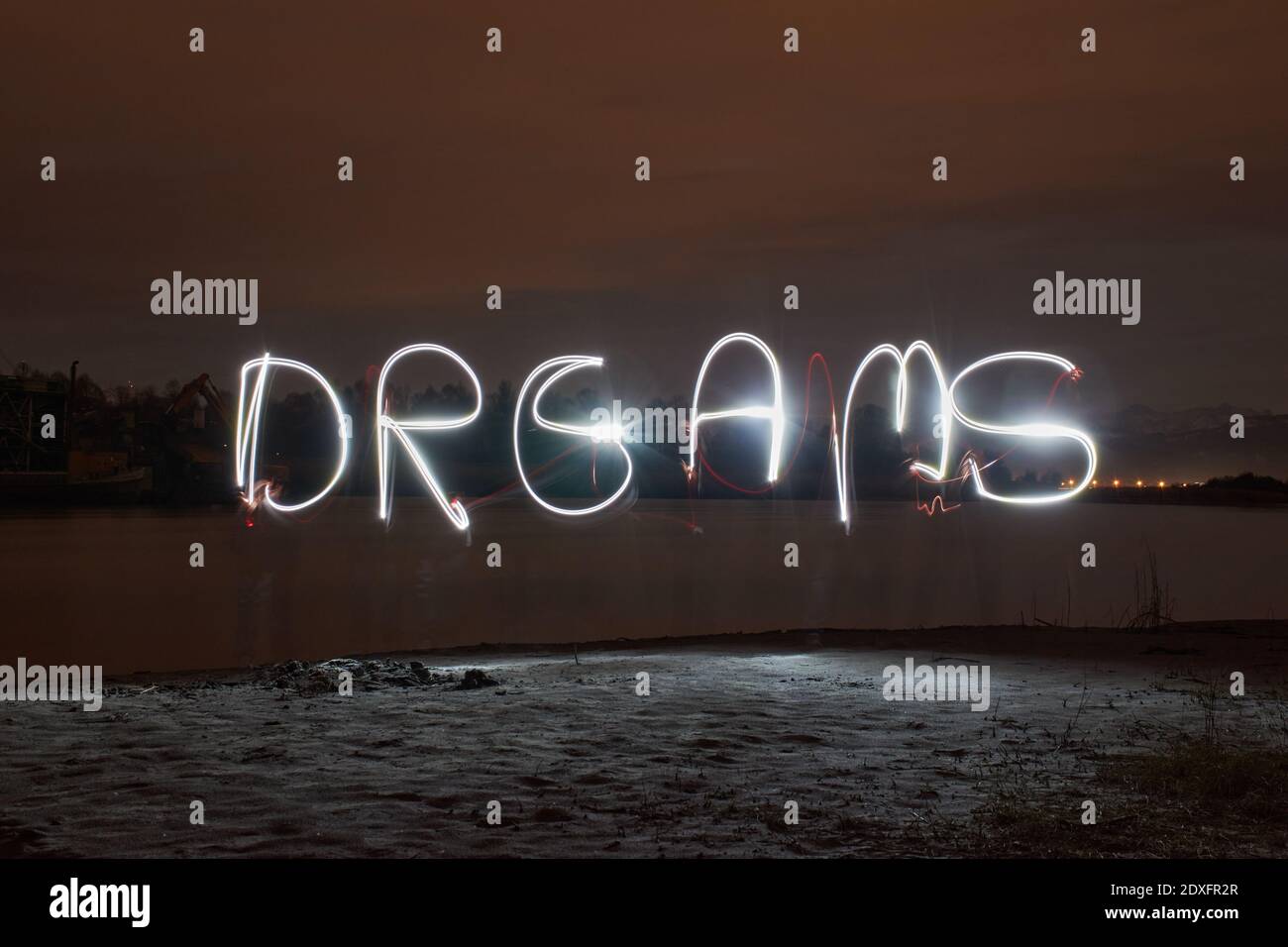 Dreams written with light Stock Photo - Alamy
