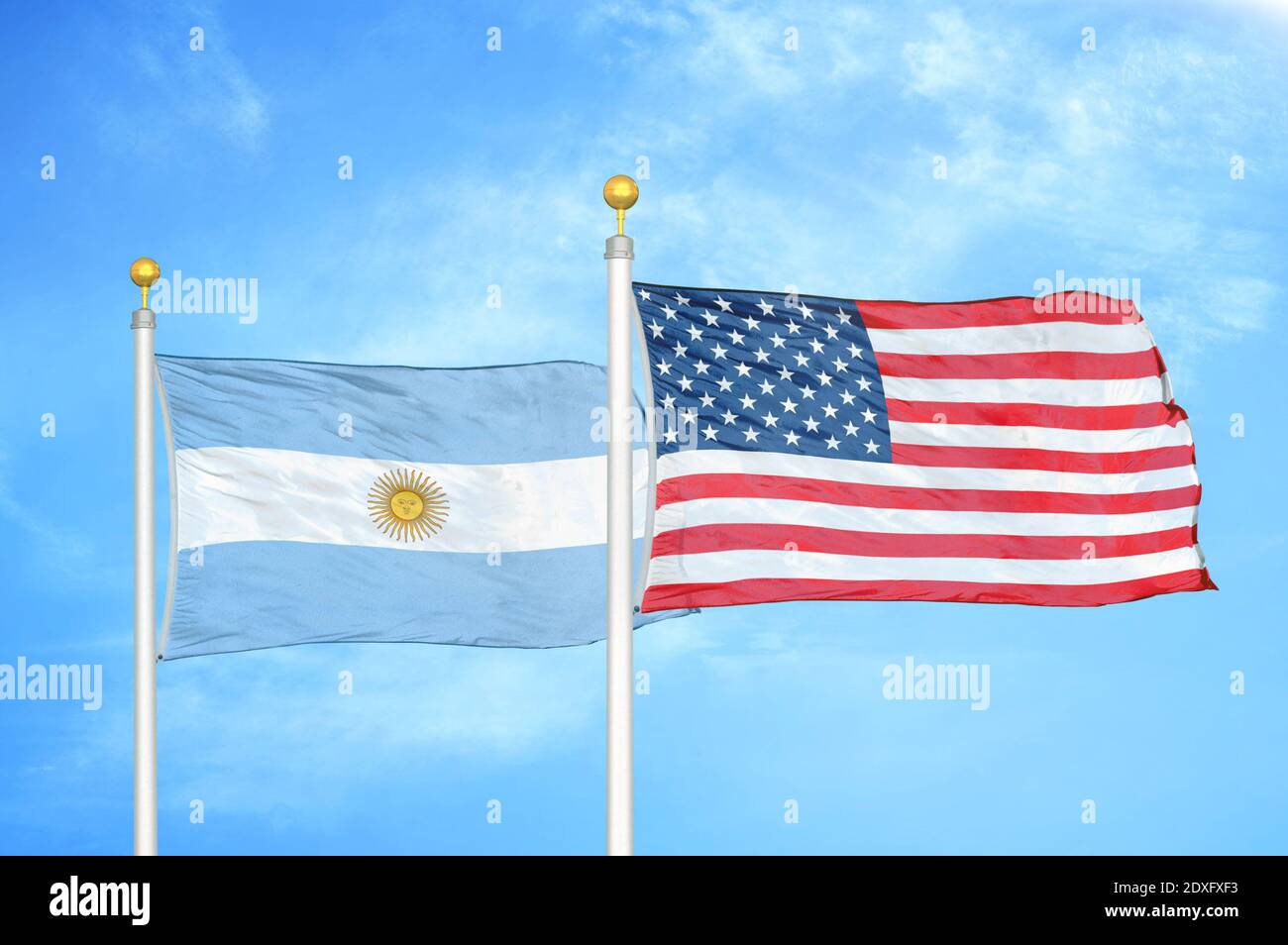 Argentina vs america usa flags hi-res stock photography and images - Alamy