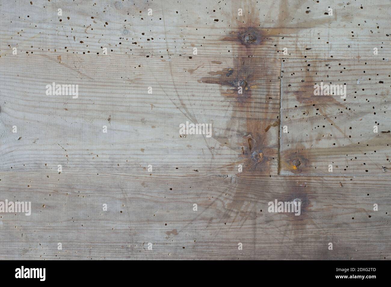 A wood boards very deteriorated by attack of insects. termites. with ...